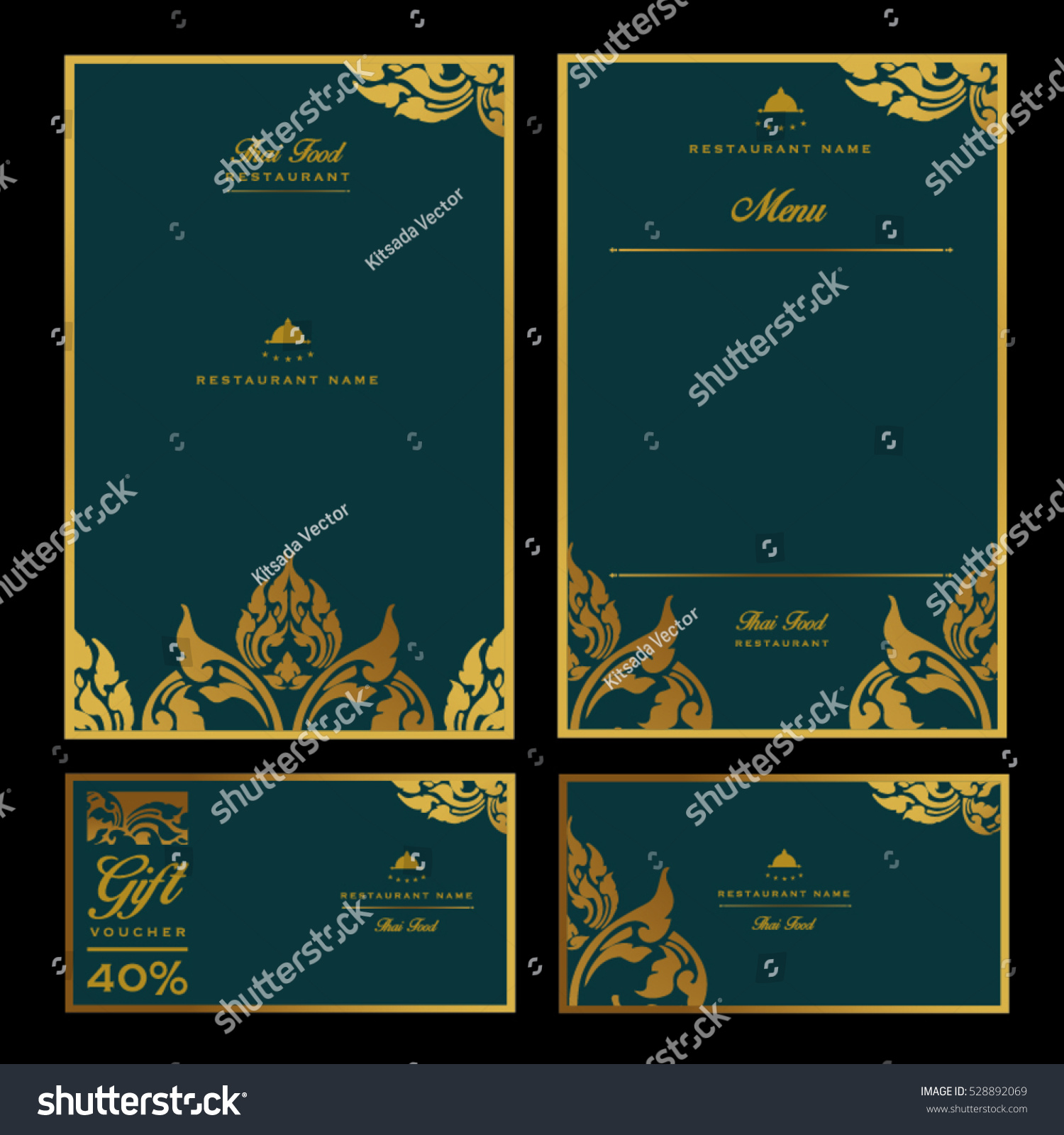 Vector Thai Food Restaurant Menu Template: เวกเตอร์สต็อก (ปลอดค่า ...