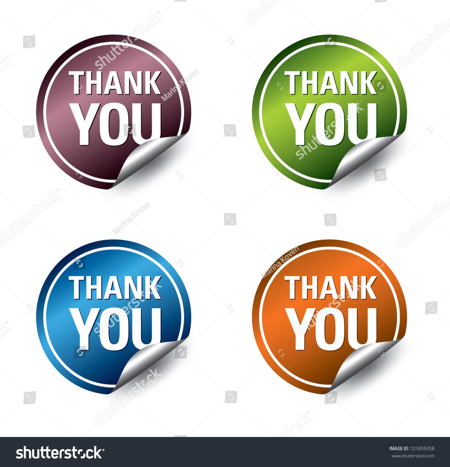 Vector Thank You Stickers Vector Eps10 Stock Vector (Royalty Free ...