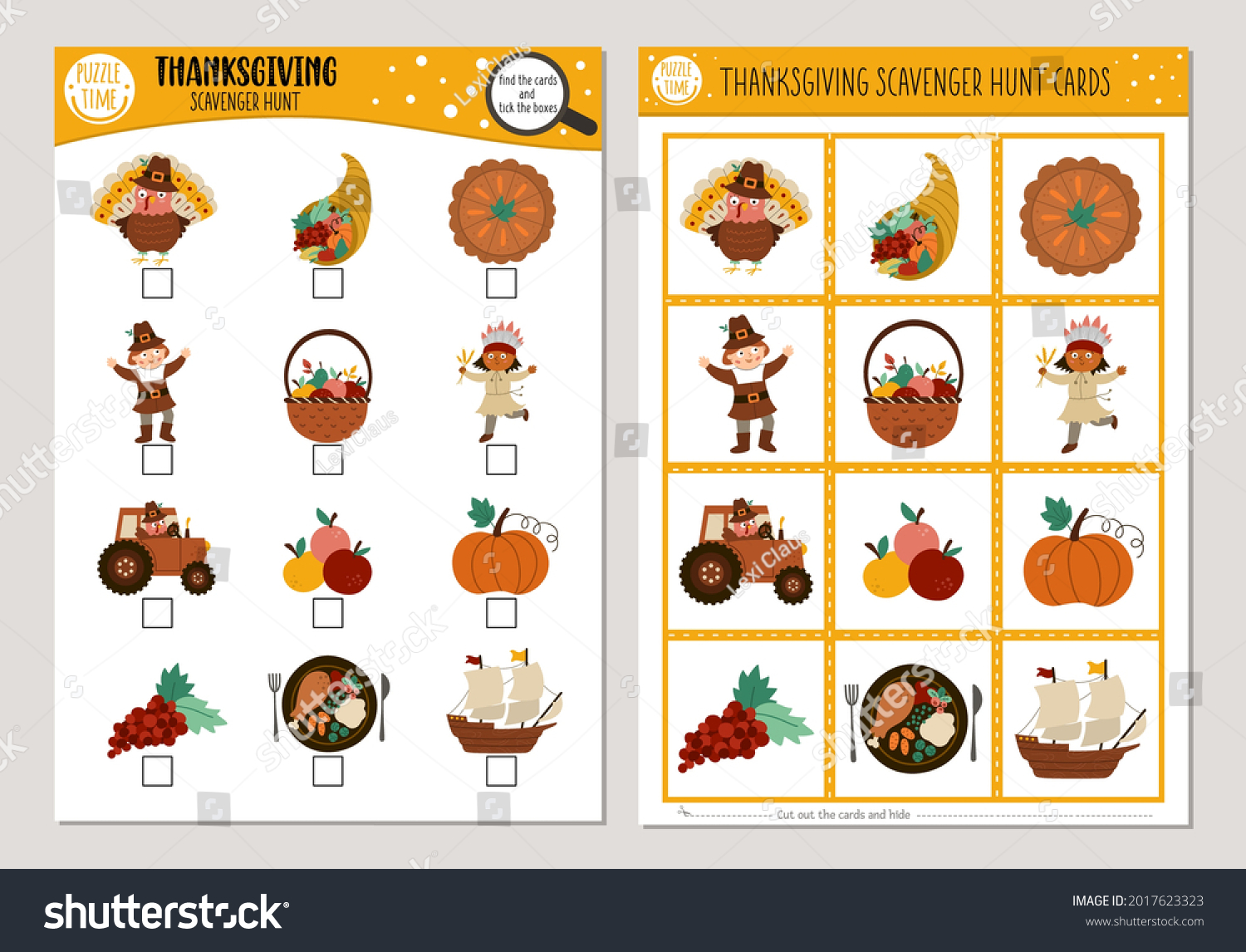 Vector Thanksgiving Scavenger Hunt Cards Set Stock Vector (Royalty Free ... Vector Thanksgiving Scavenger Hunt Cards Set Stock Vector (Royalty Free ...