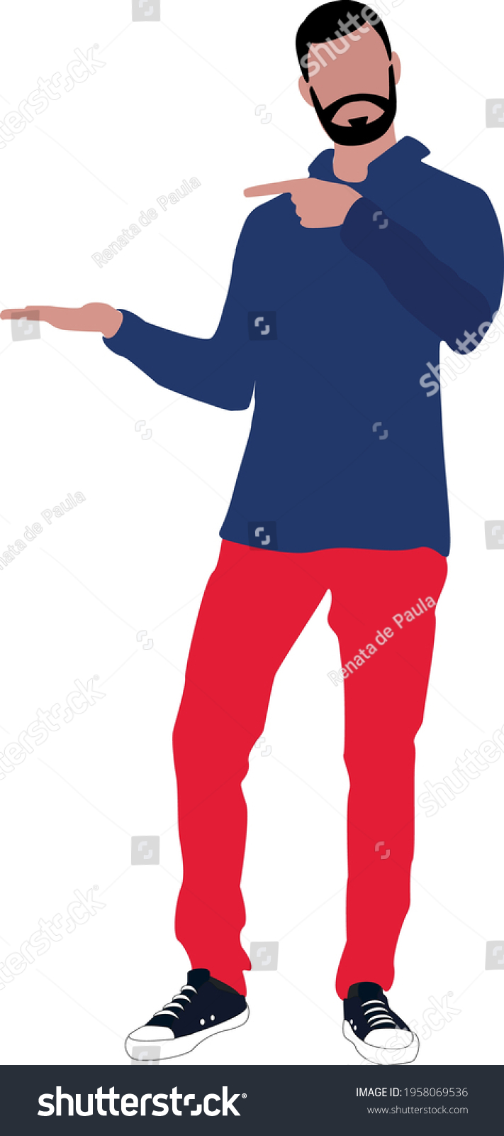 Vector That Illustrates Character Indicates Something Stock Vector ...