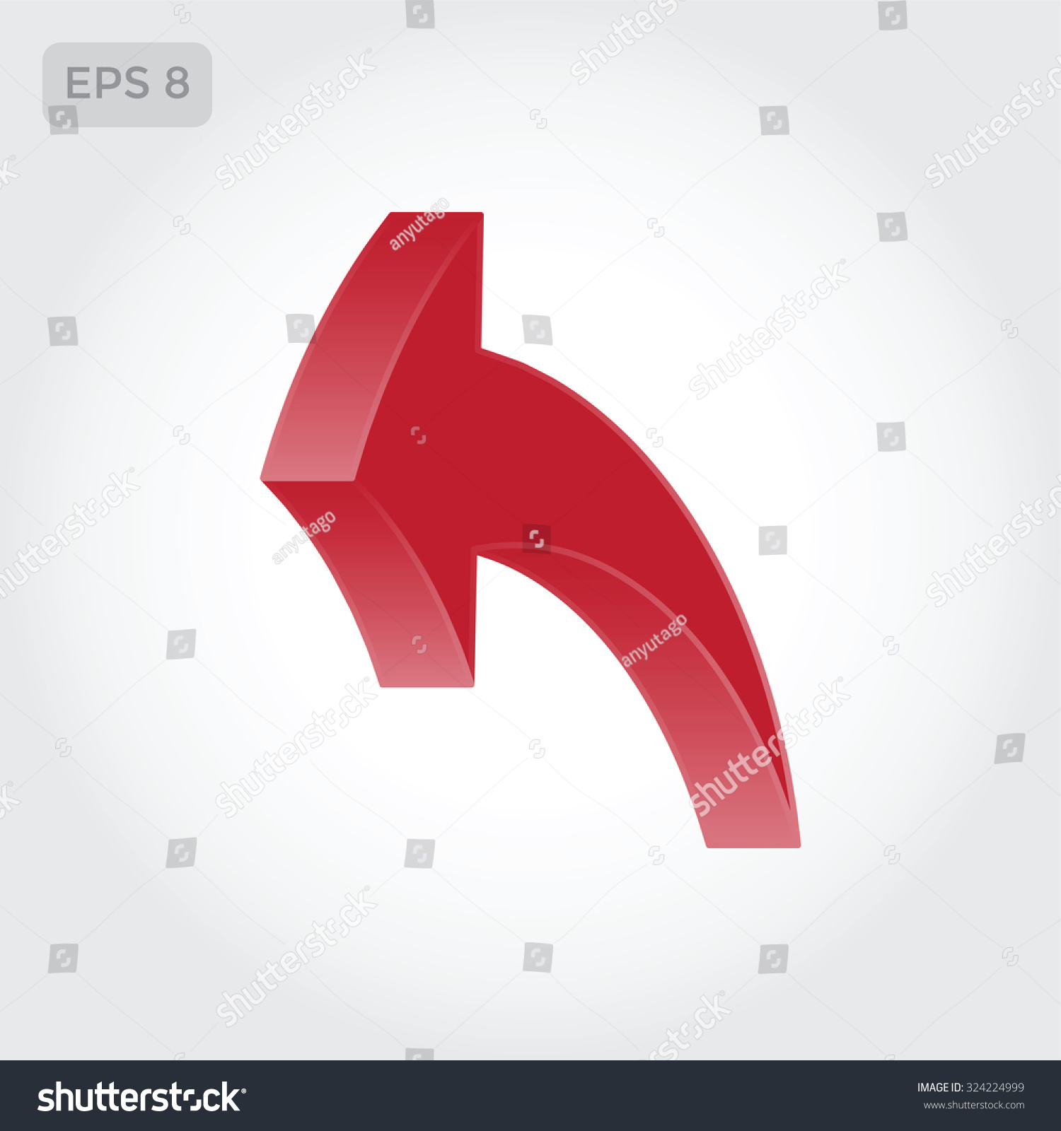 Vector Threedimensional Red Arrow Specifying Left Stock Vector (Royalty ...