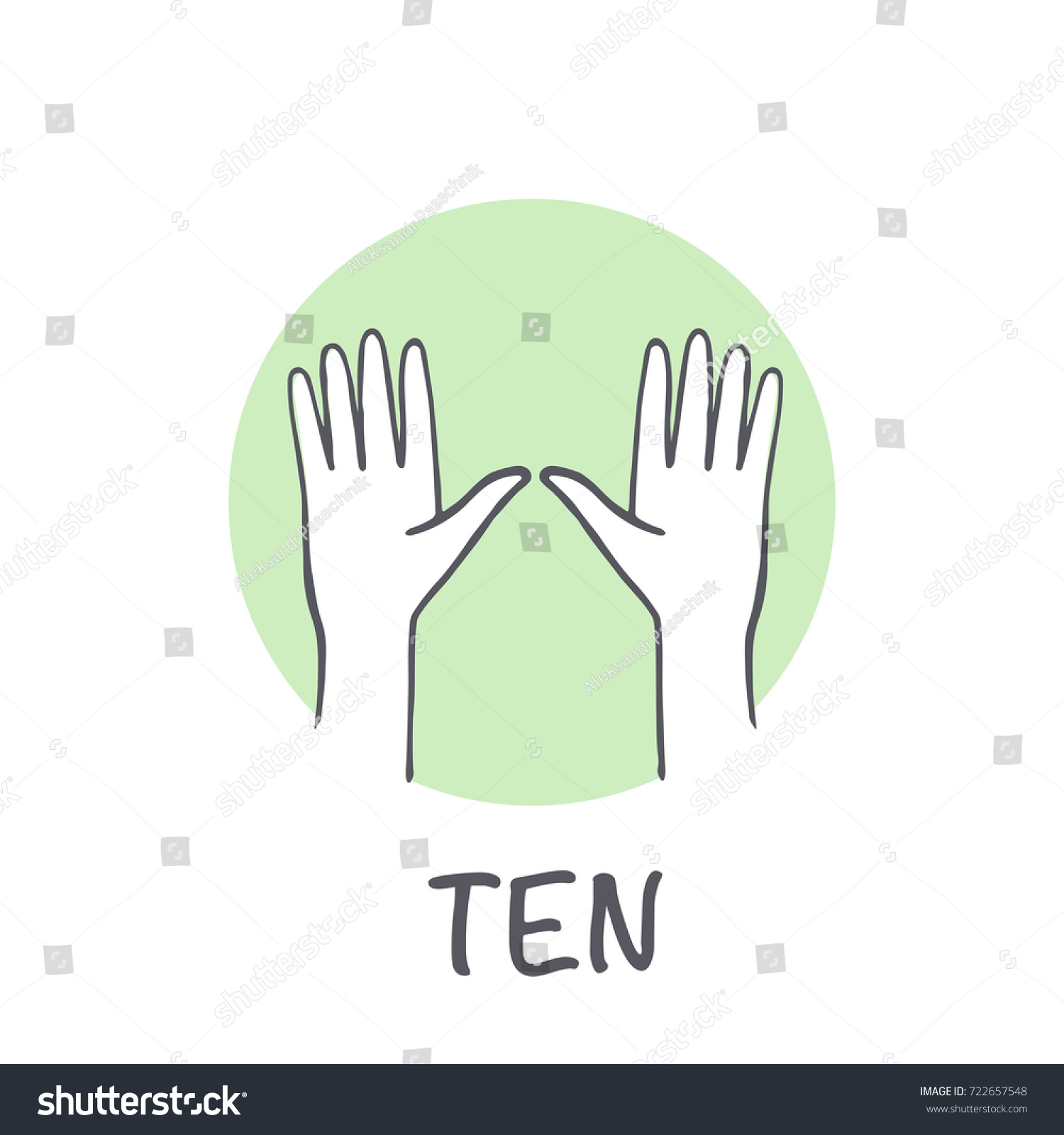 Vector Ticks Fingers Count Drawing Ten Stock Vector (Royalty Free ...