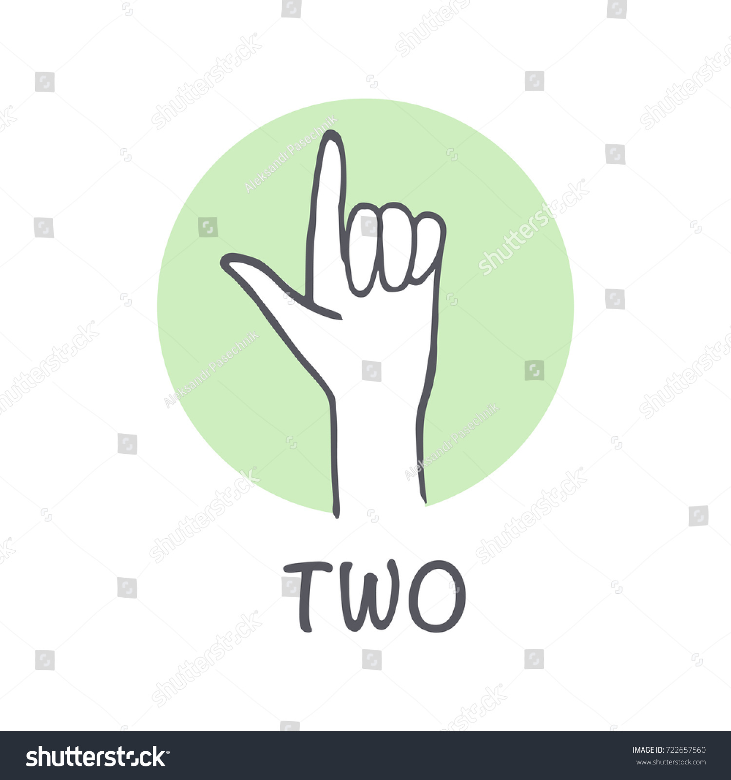 Vector Ticks Fingers Count Drawing Two Stock Vector (Royalty Free ...