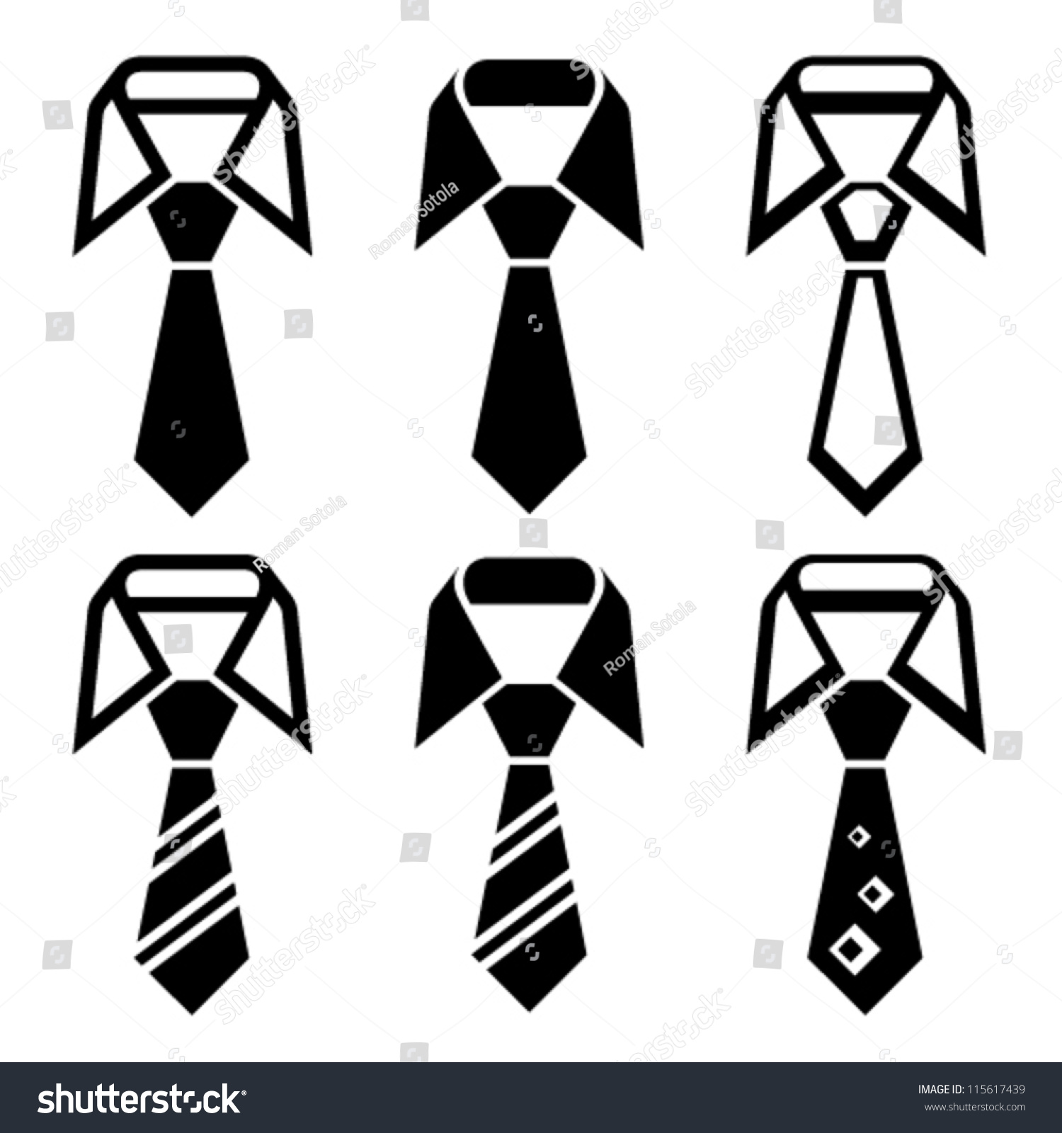 Vector Tie Black Symbols Stock Vector 115617439 - Shutterstock
