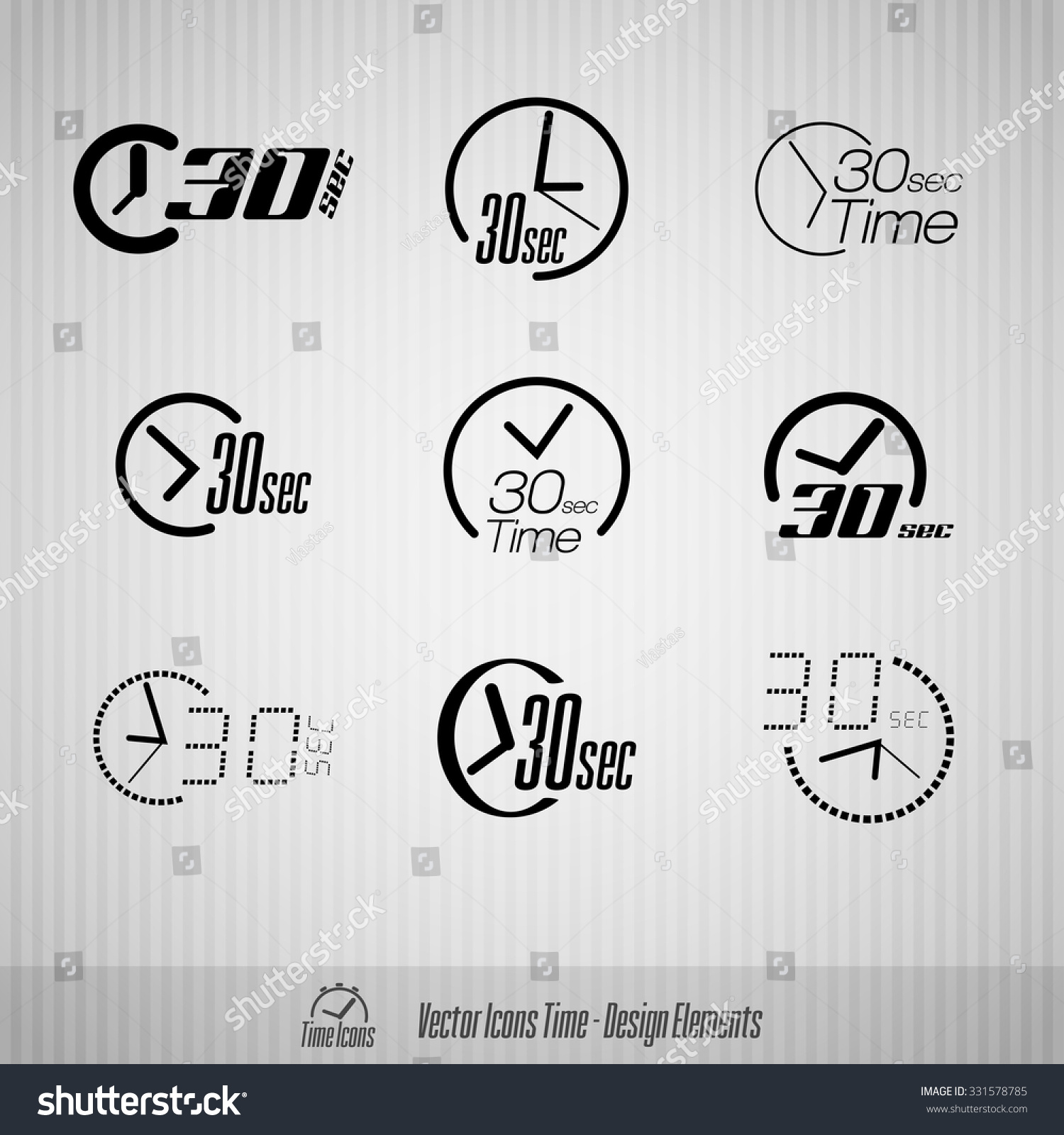 Vector Time Icons 30 Seconds Symbols Stock Vector (Royalty Free) 331578785