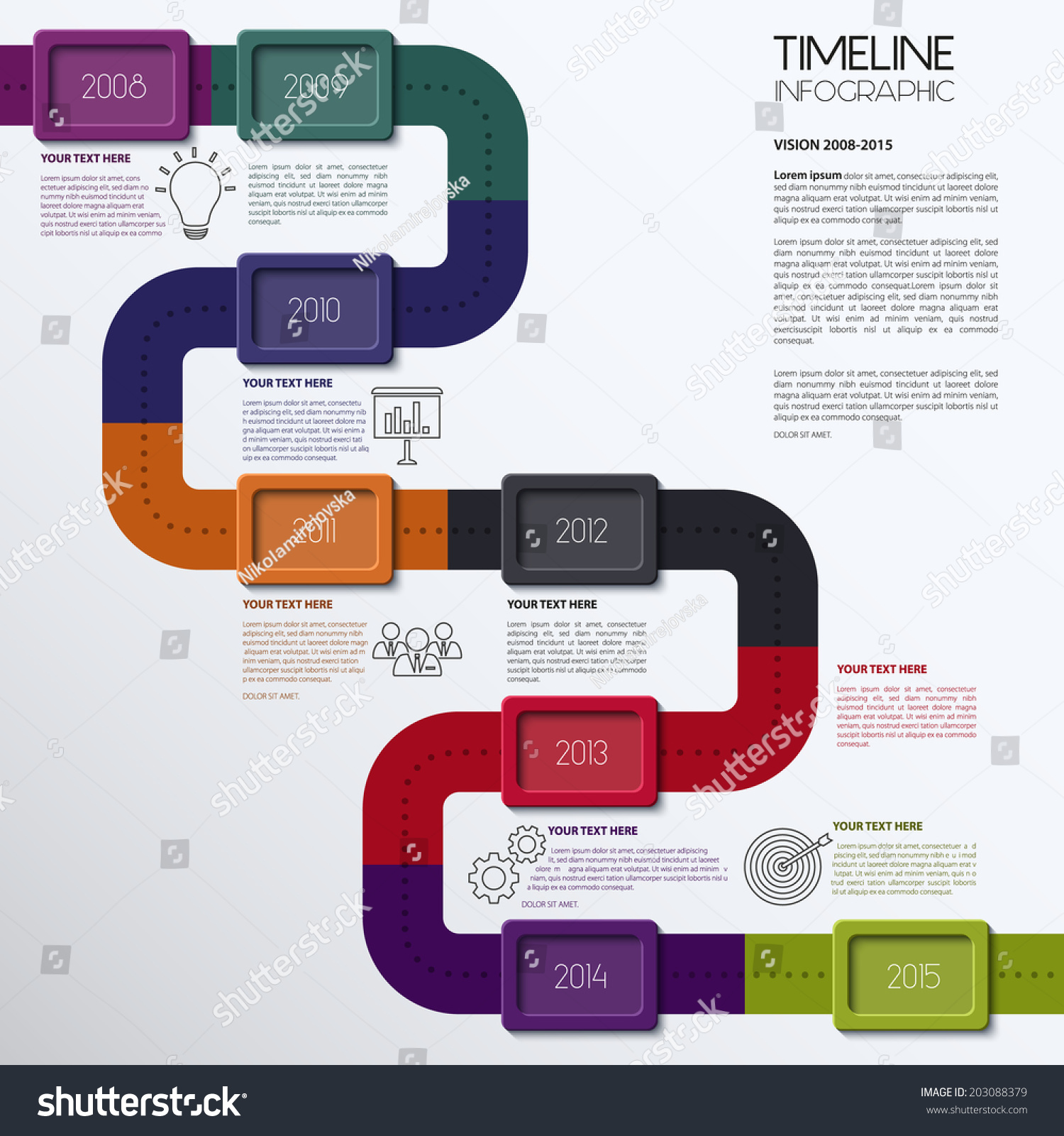 Vector Timeline Infographic Modern Simple Design 库存矢量图（免版税）203088379 ...