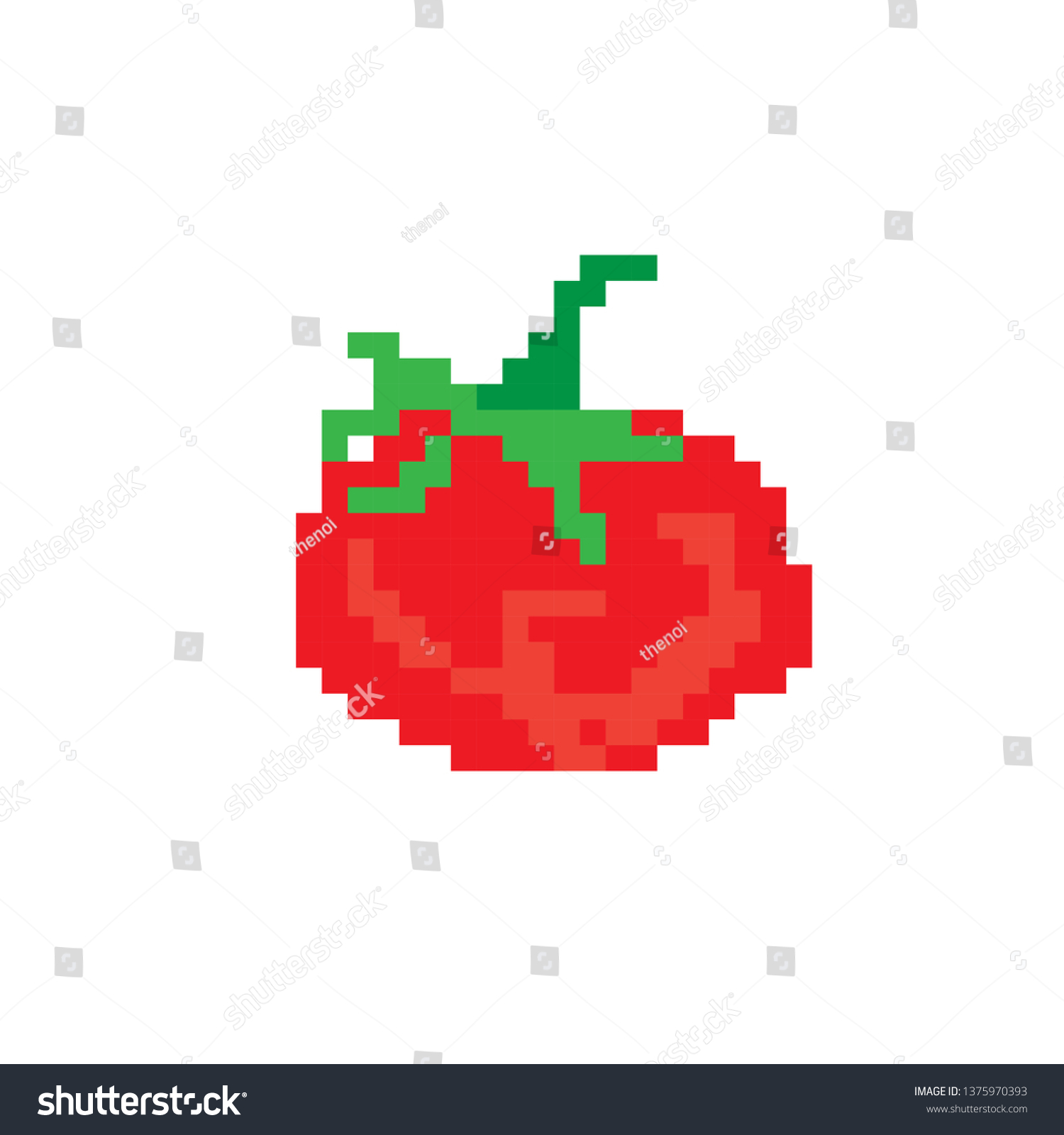 Vector Tomato Pixel Art Stock Vector (Royalty Free) 1375970393