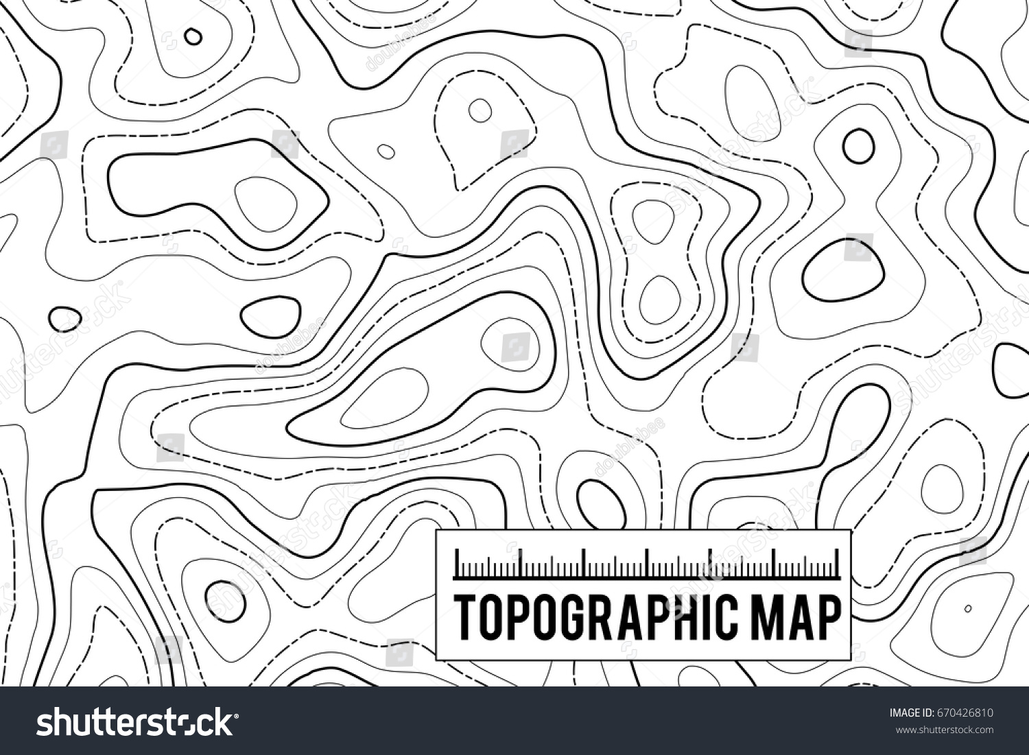 Vector Topographic Map On White Background Stock Vector (Royalty Free ...