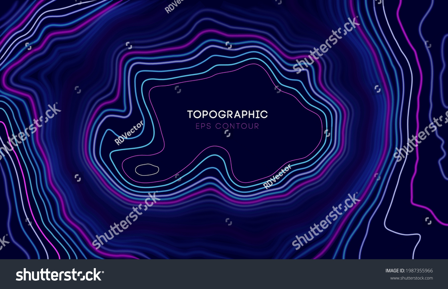 Vector Topographic Map Blur Effect Contour Stock Vector (Royalty Free ...