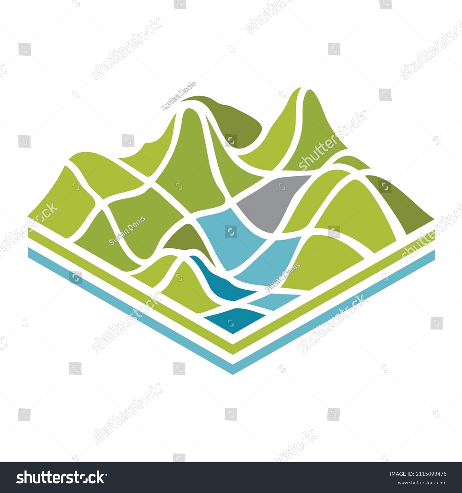Vector Topography Terrain Icon Logo Stock Vector (Royalty Free ...