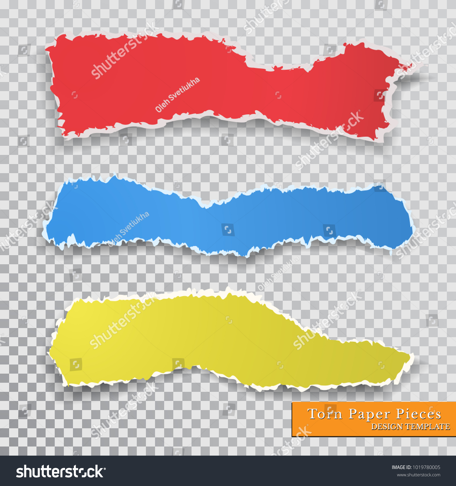 Vector Torn Paper Pieces Transparent Background: vector de stock (libre ...