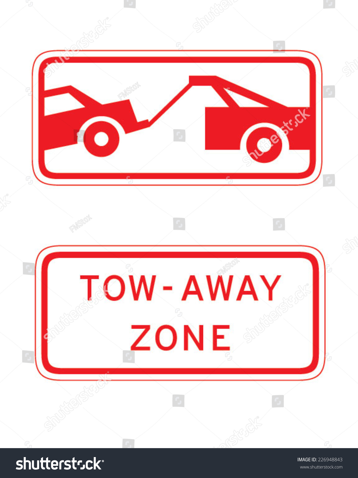 Vector Towaway Zone Traffic Sign Stock Vector 226948843 - Shutterstock