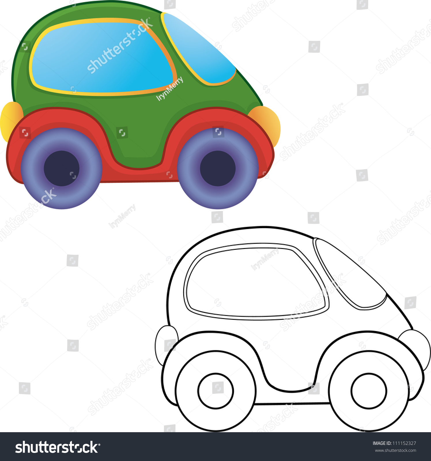 Vector Toy Car Coloring Book Stock Vector (Royalty Free) 111152327 ...