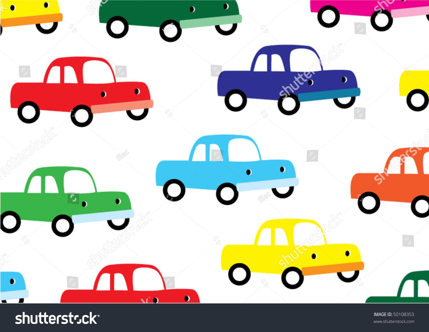 Vector Toy Cars Background Stock Vector (Royalty Free) 50108353