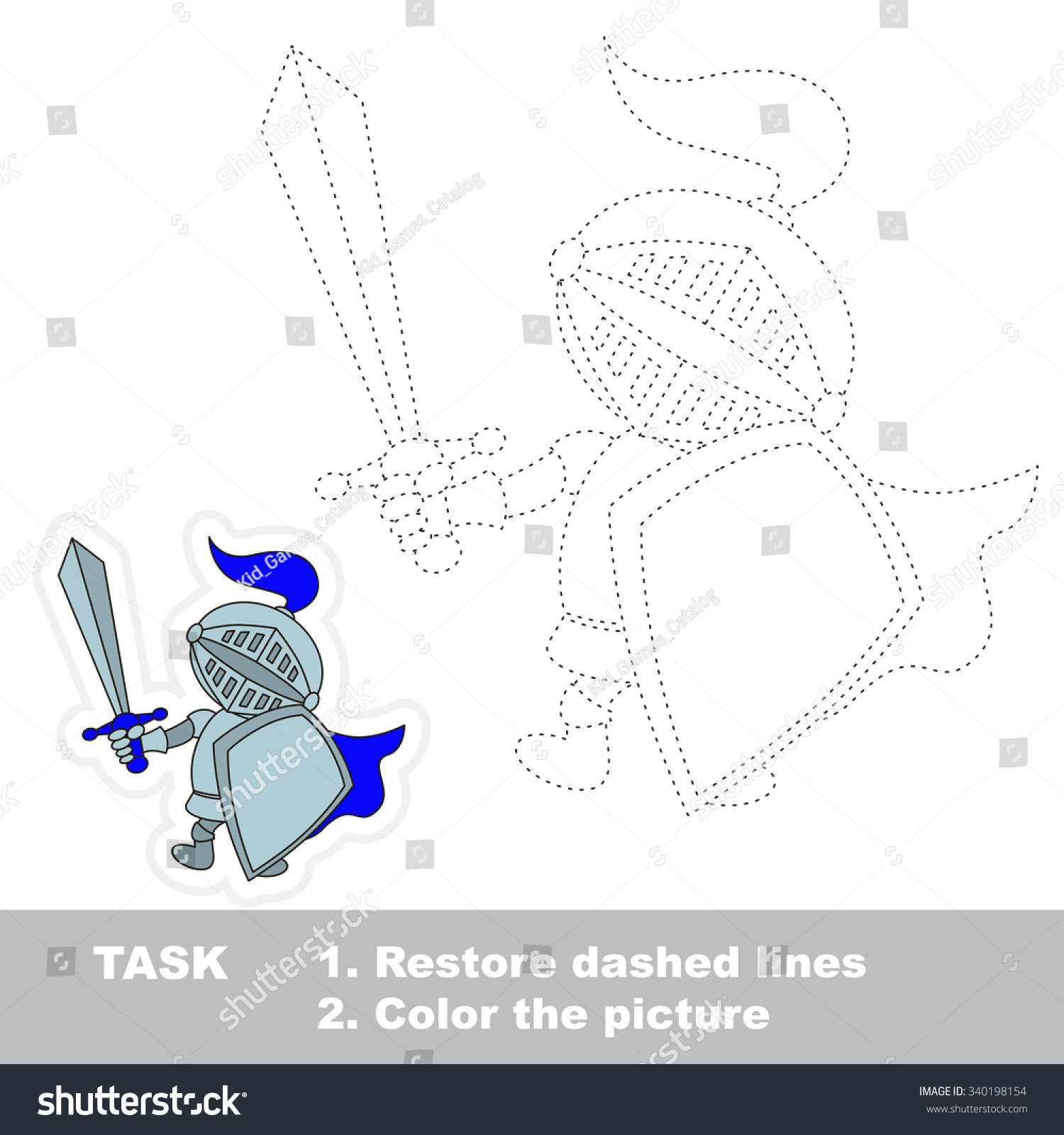 Vector Trace Game Knight Be Traced Stock Vector (Royalty Free ...