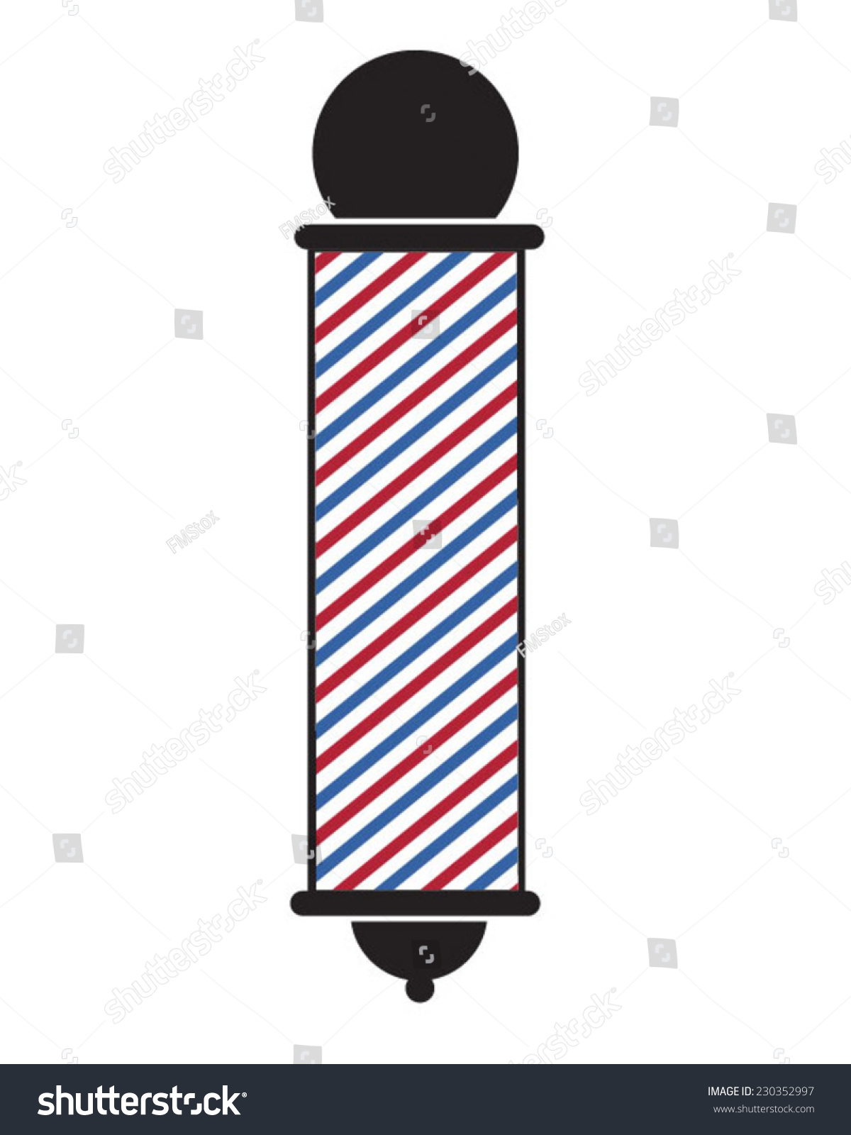 Vector Traditional Barber Pole Graphic Stock Vector (Royalty Free ...