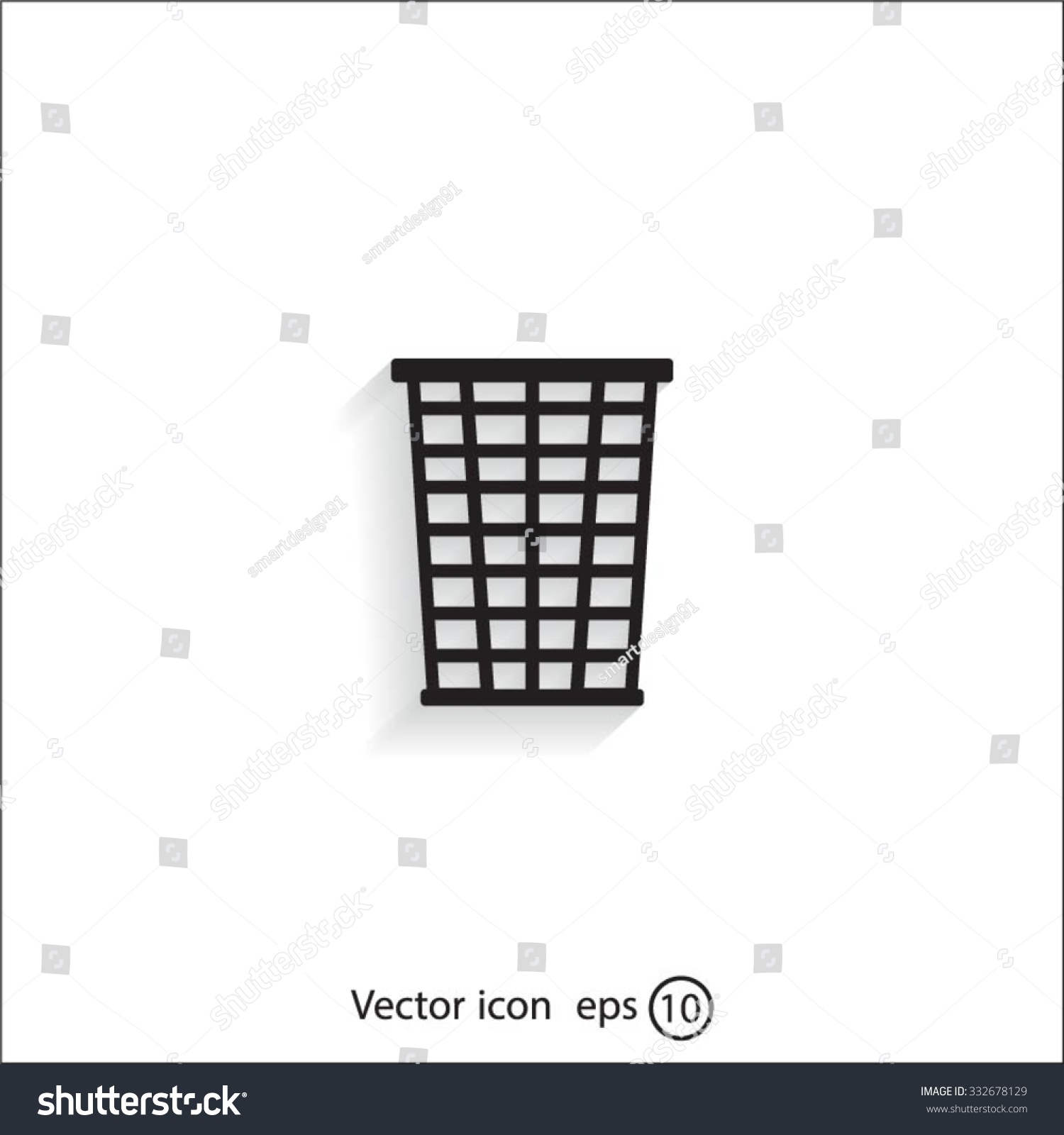 Vector Trash Basket Icon Stock Vector (Royalty Free) 332678129 ...
