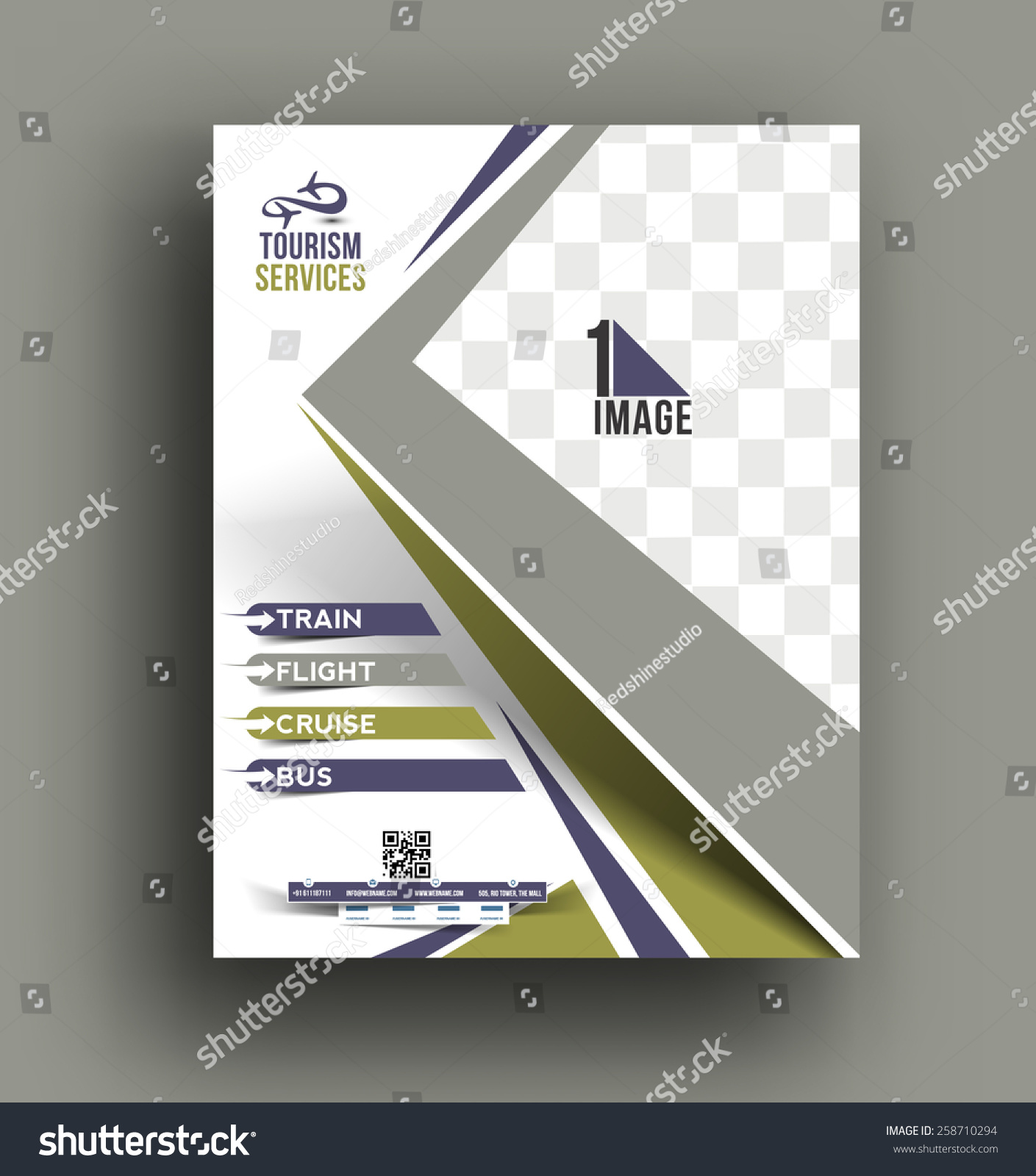 Vector Travel Front Flyer Poster Template: vector de stock (libre de ...