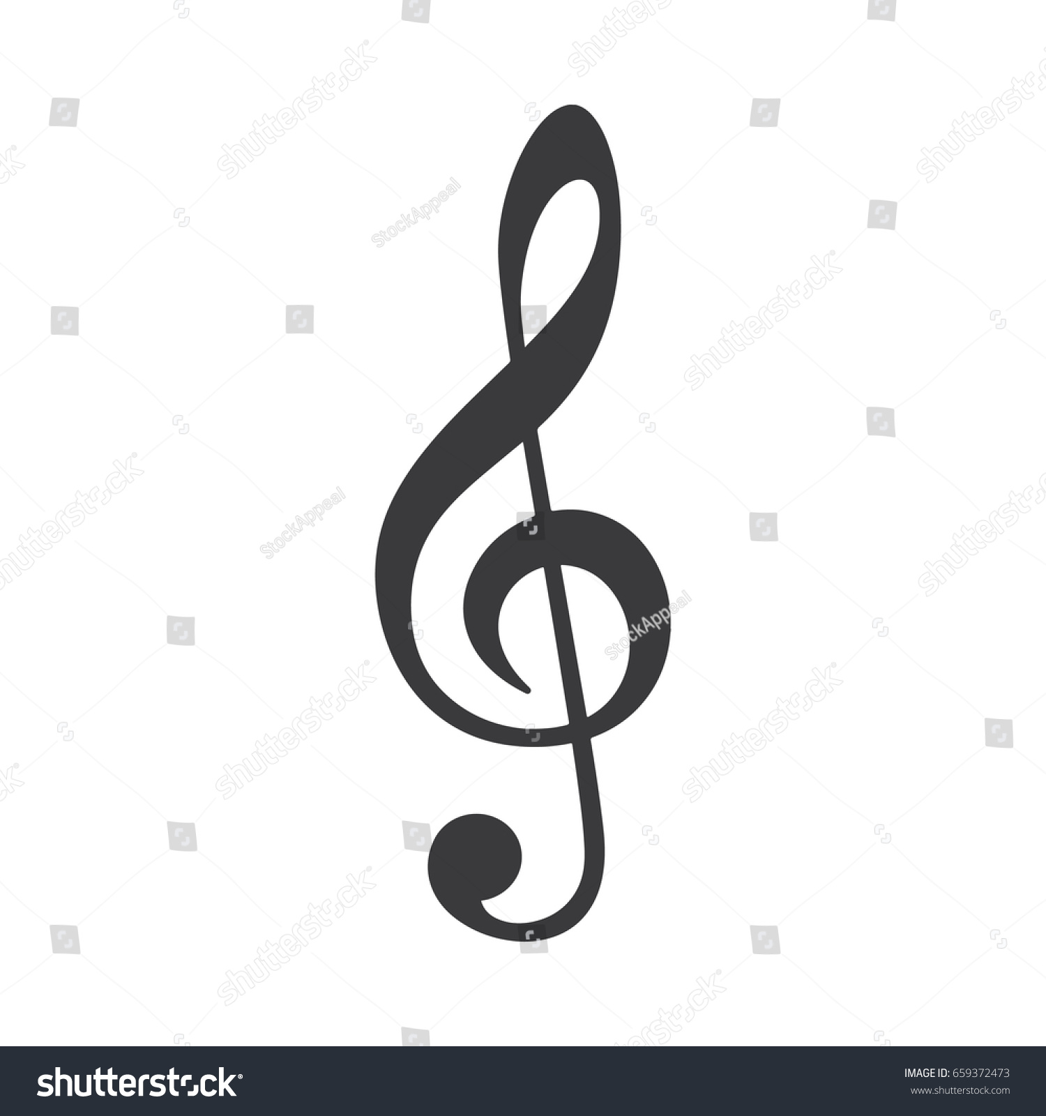Vektor Stok Vector Treble Clef Music Note Icon (Tanpa Royalti ...