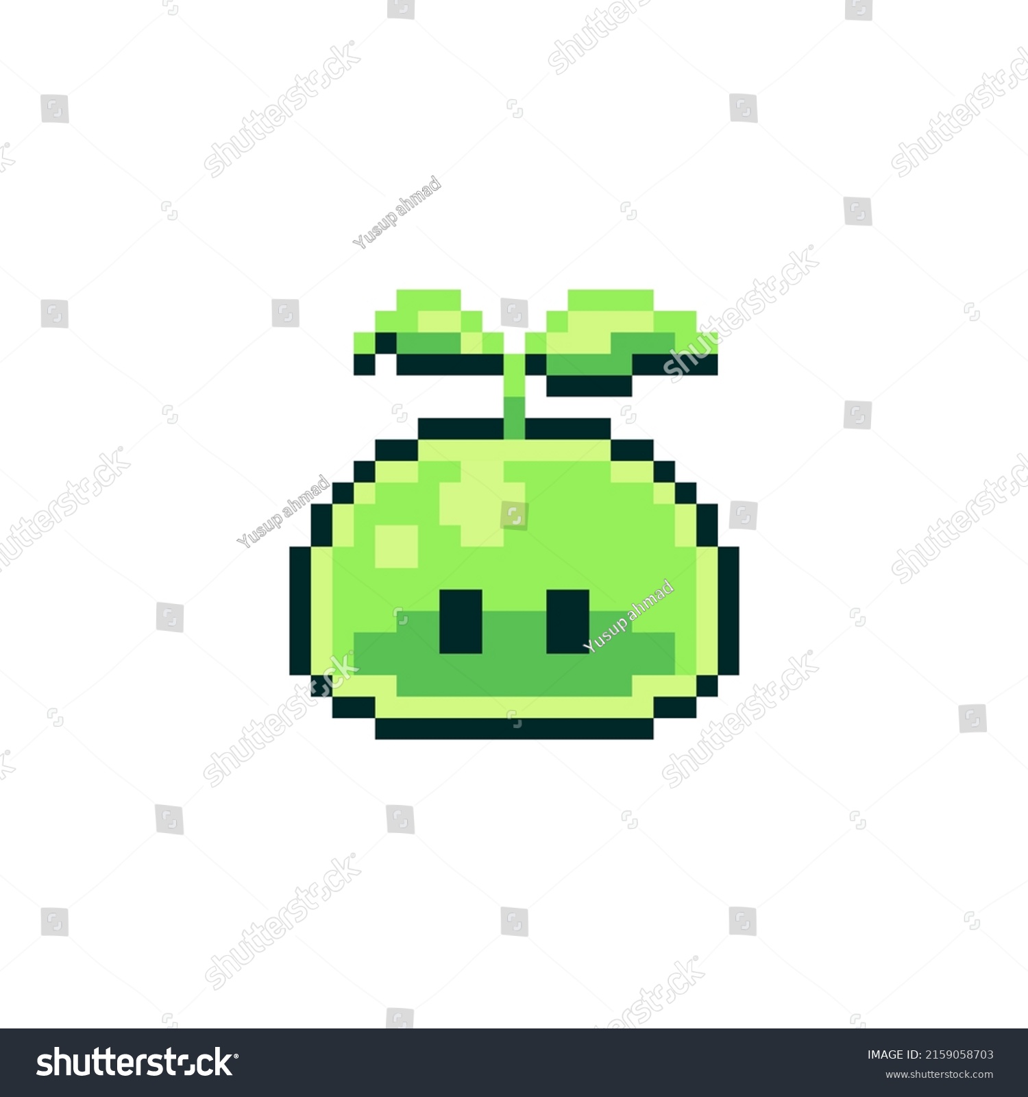 Vector Tree Seedling Character Pixel Art Stock Vector (Royalty Free ...