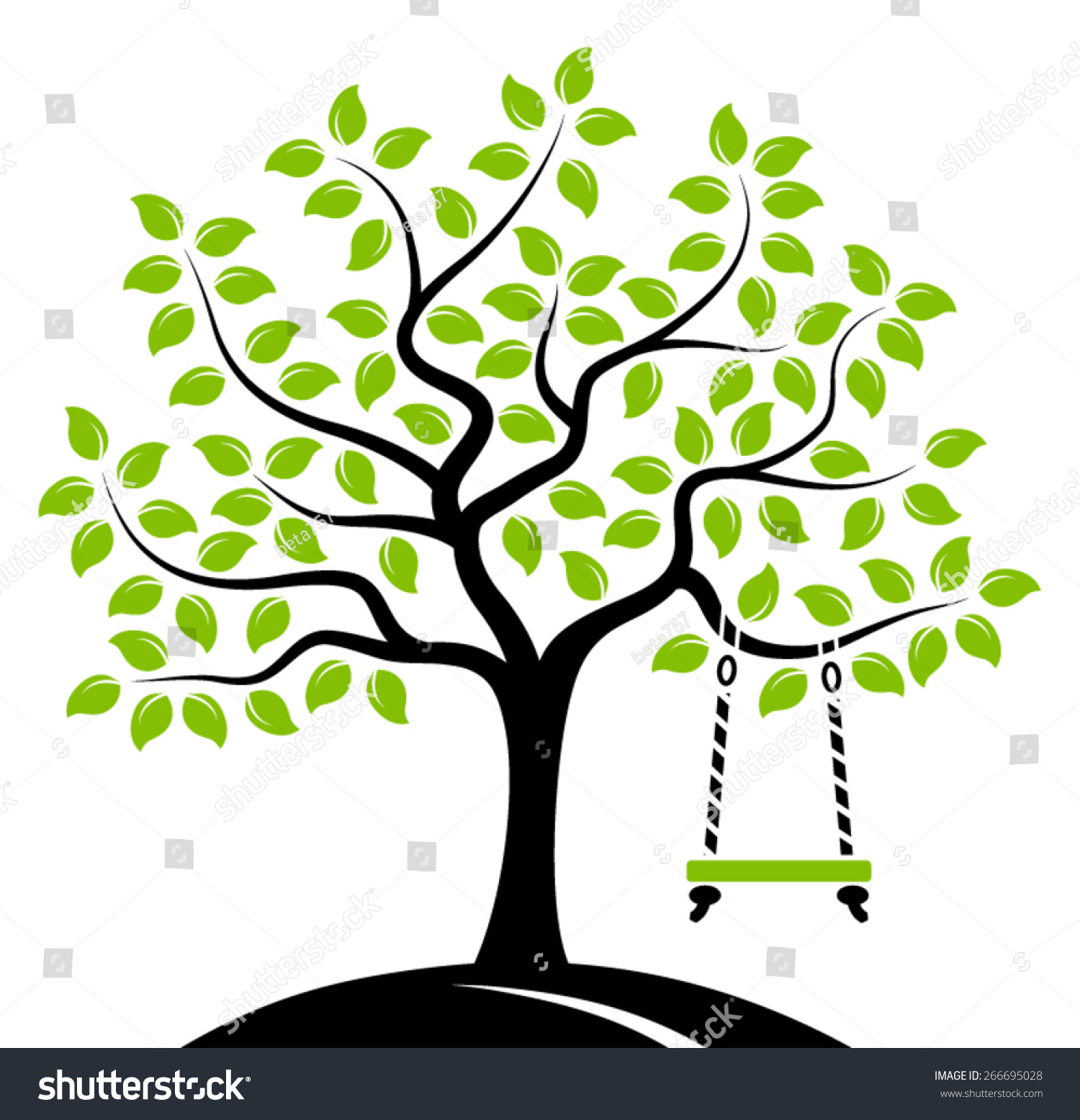 Vector Tree Swing Isolated On White: vector de stock (libre de regalías ...