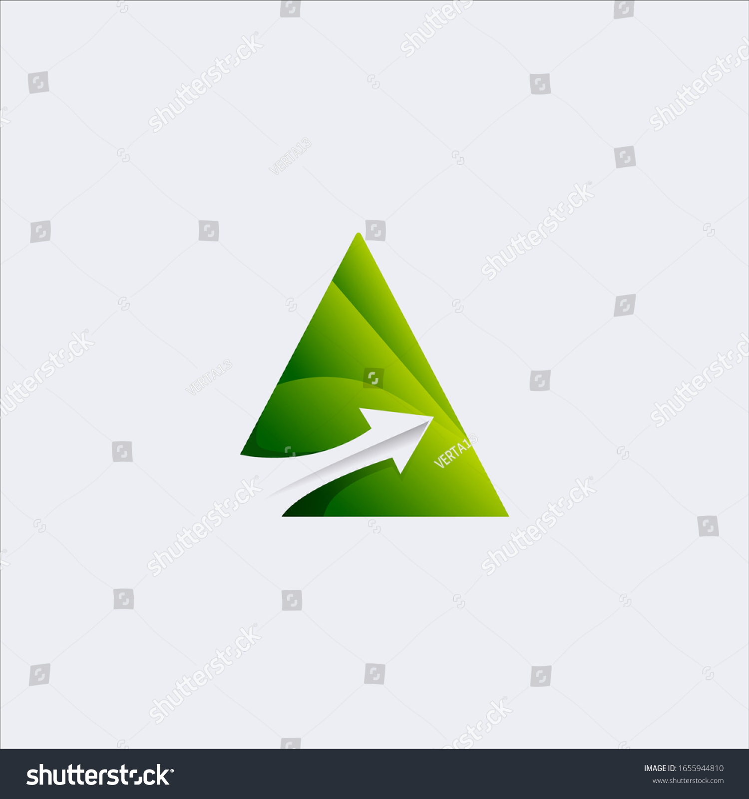 Vector Triangle Green Nature Arrow Logo Stock Vector (Royalty Free ...