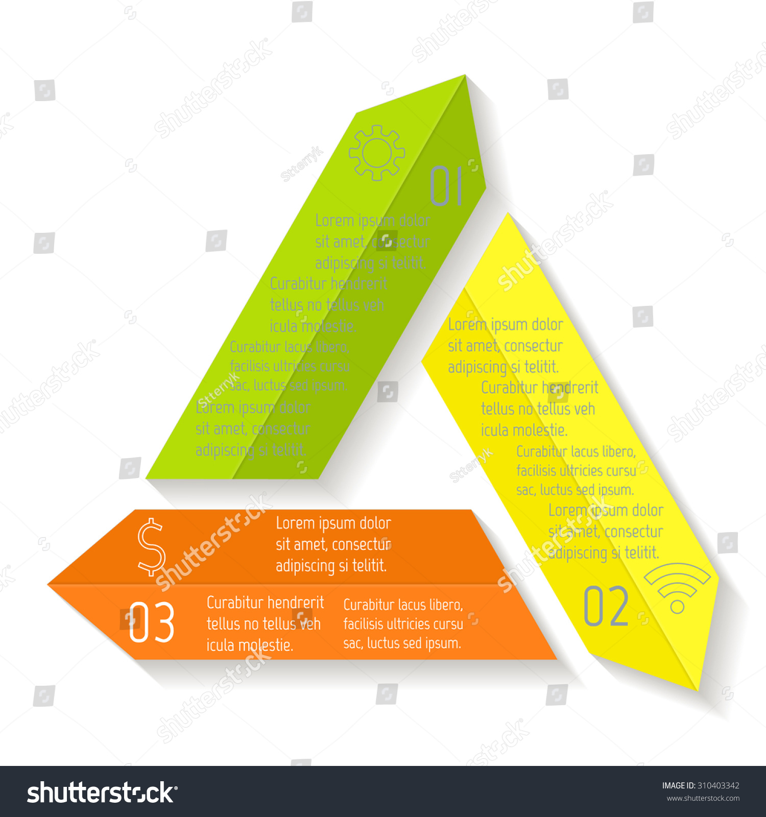 Vector Triangle Infographic Diagram Connected Chart Stock Vector ...