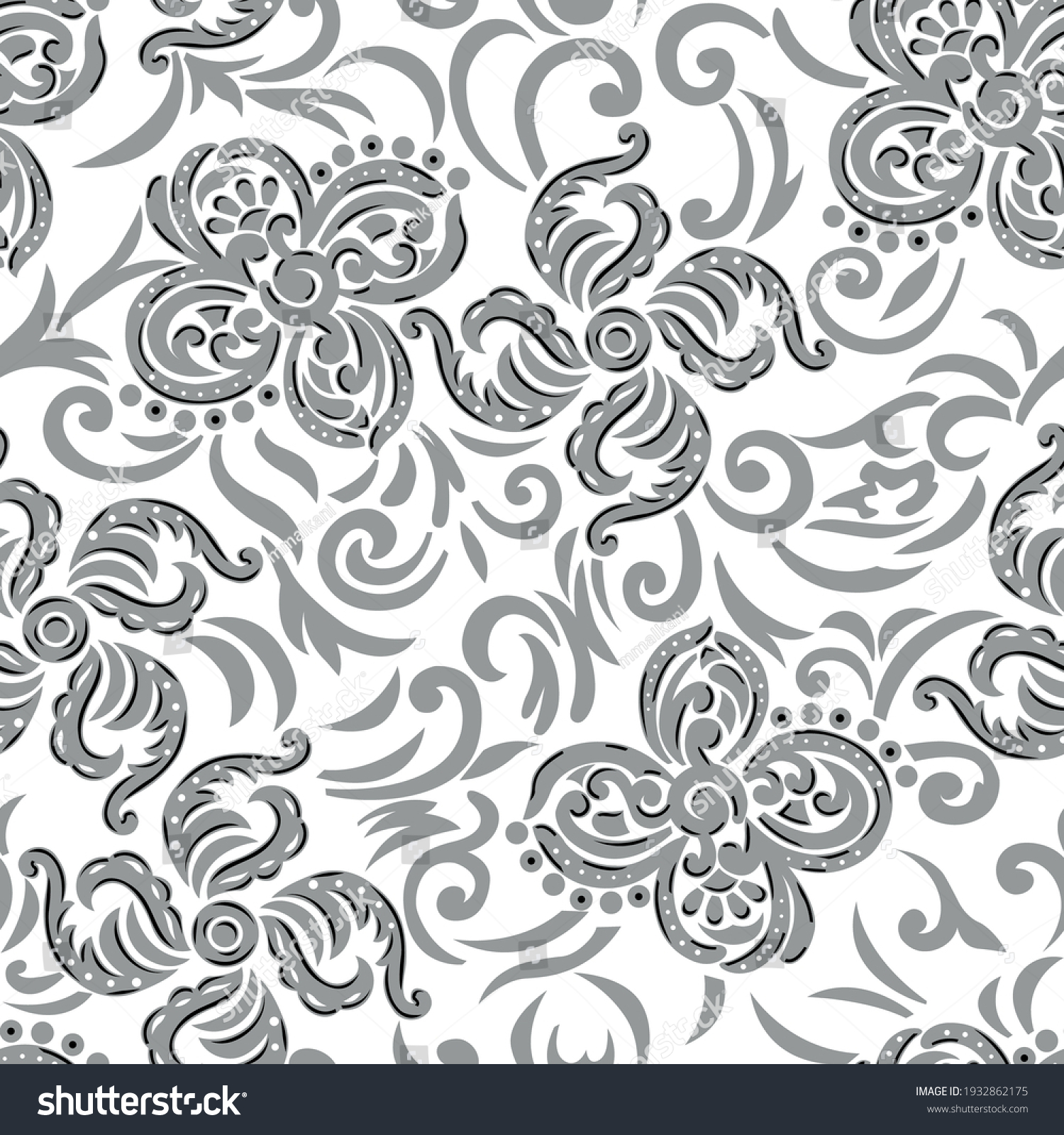 Vector Tribal Floral Pattern Design Stock Vector (Royalty Free ...