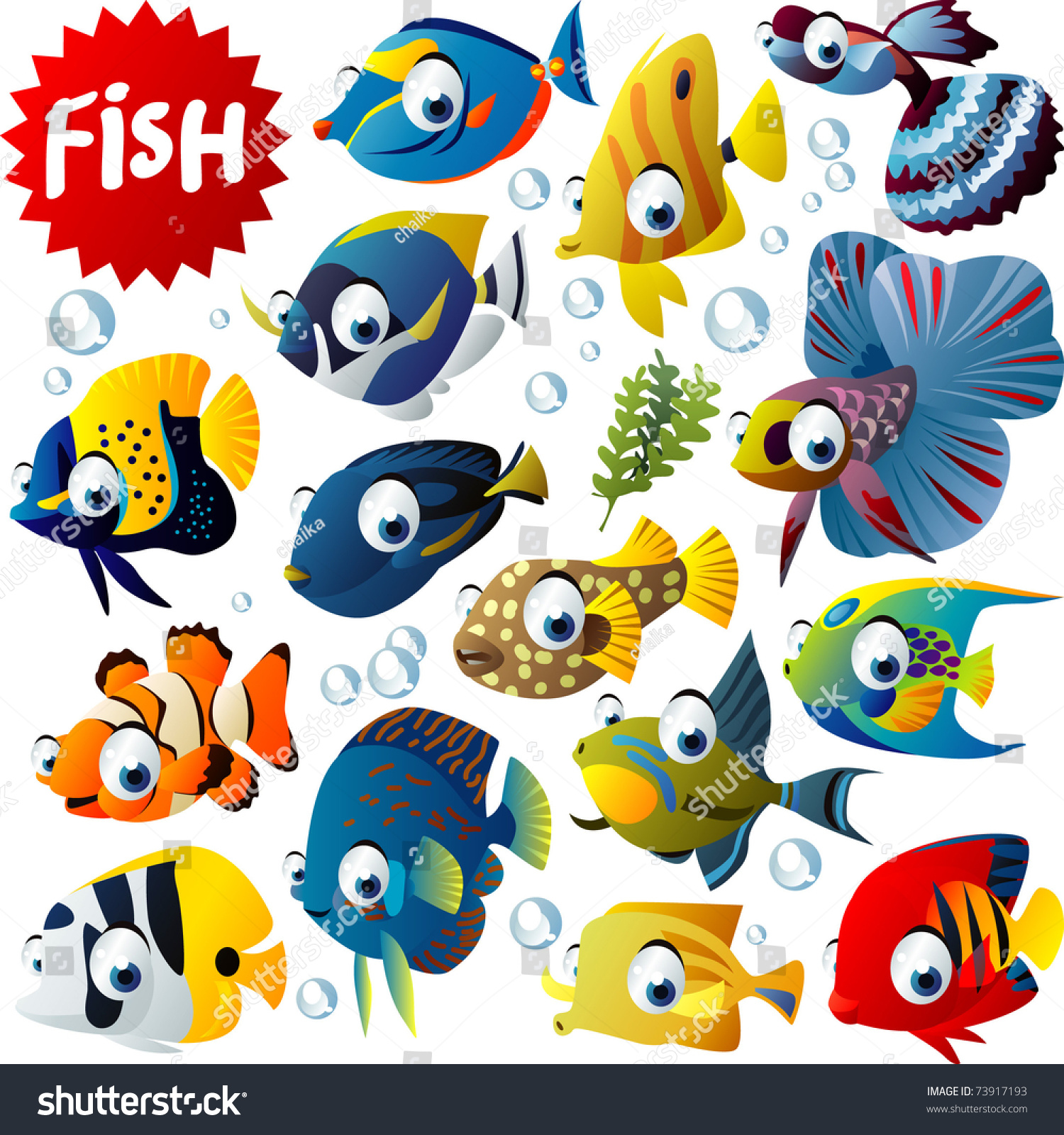 Vektor Stok set ikan tropis vektor (Tanpa Royalti) 73917193 | Shutterstock
