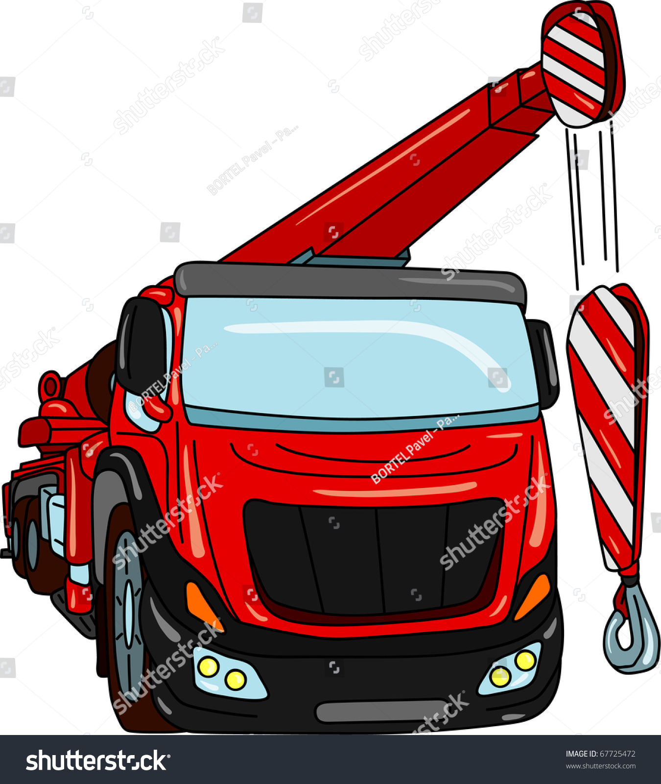 Vector Truck Mobile Crane Isolated On Stock Vector (Royalty Free ...