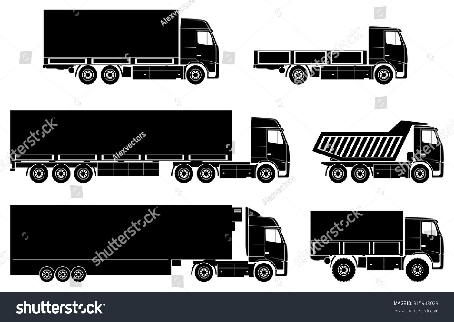Vector Trucks Icons Set Stock Vector (Royalty Free) 315948023