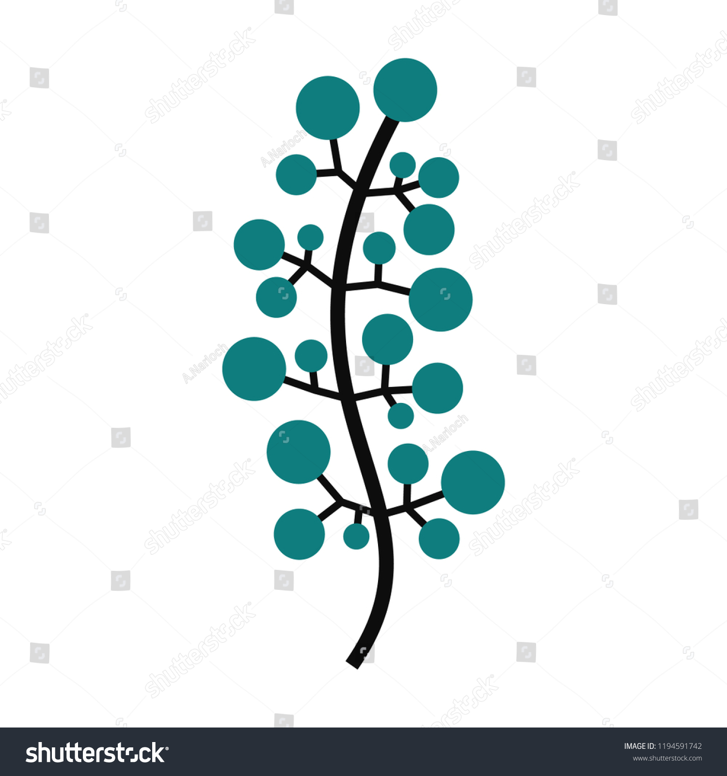 Vector Twig Isolated Shape On White Stock Vector (Royalty Free) 1194591742