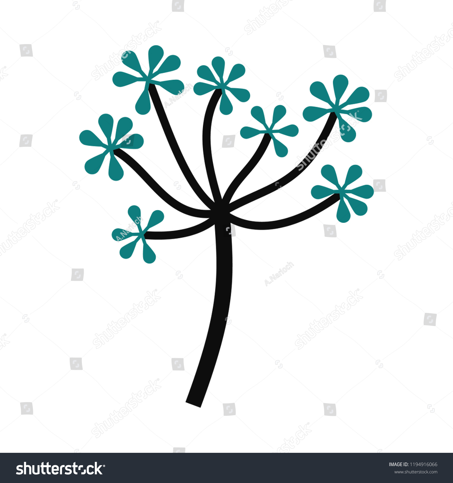Vector Twig Isolated Shape On White Stock Vector (Royalty Free) 1194916066