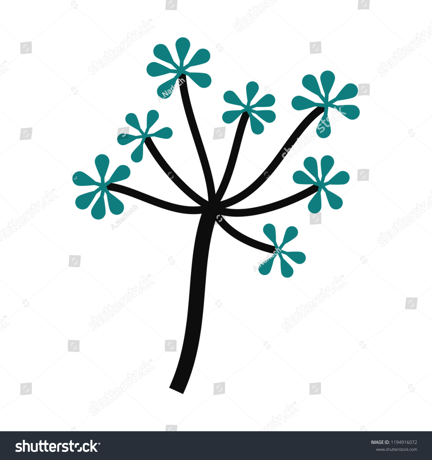 Vector Twig Isolated Shape On White Stock Vector (Royalty Free) 1194916072
