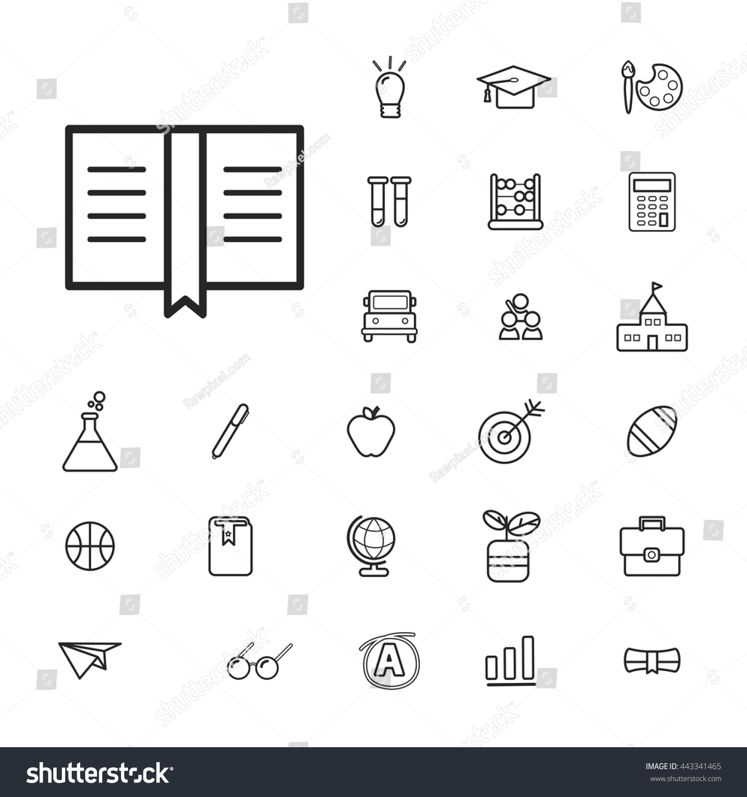 Vector Ui Illustration Education School Study Stock Vector (Royalty ...