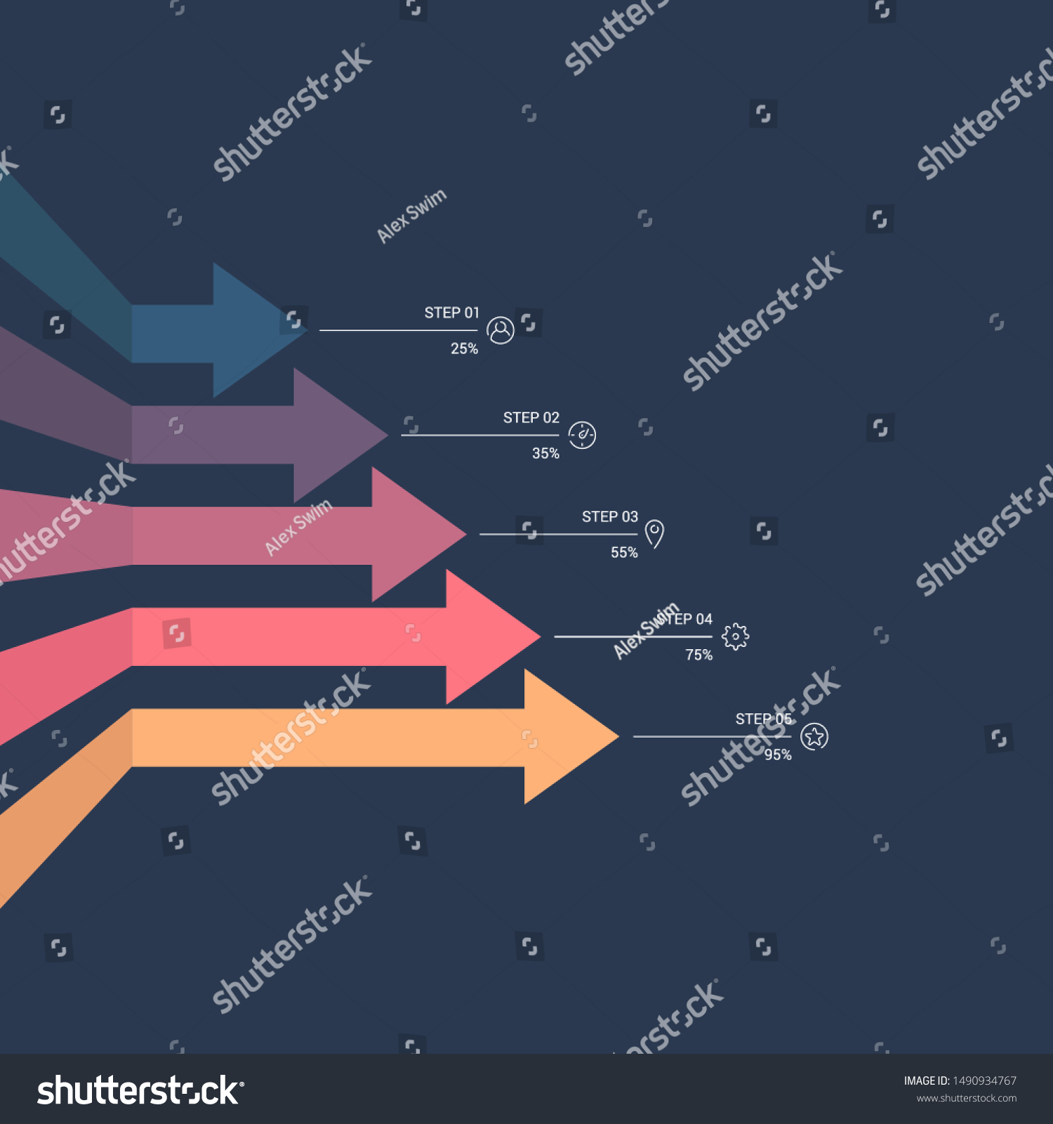 Vector Arrows Progress Infographic Performance Diagram 스톡 벡터(로열티 프리 ...