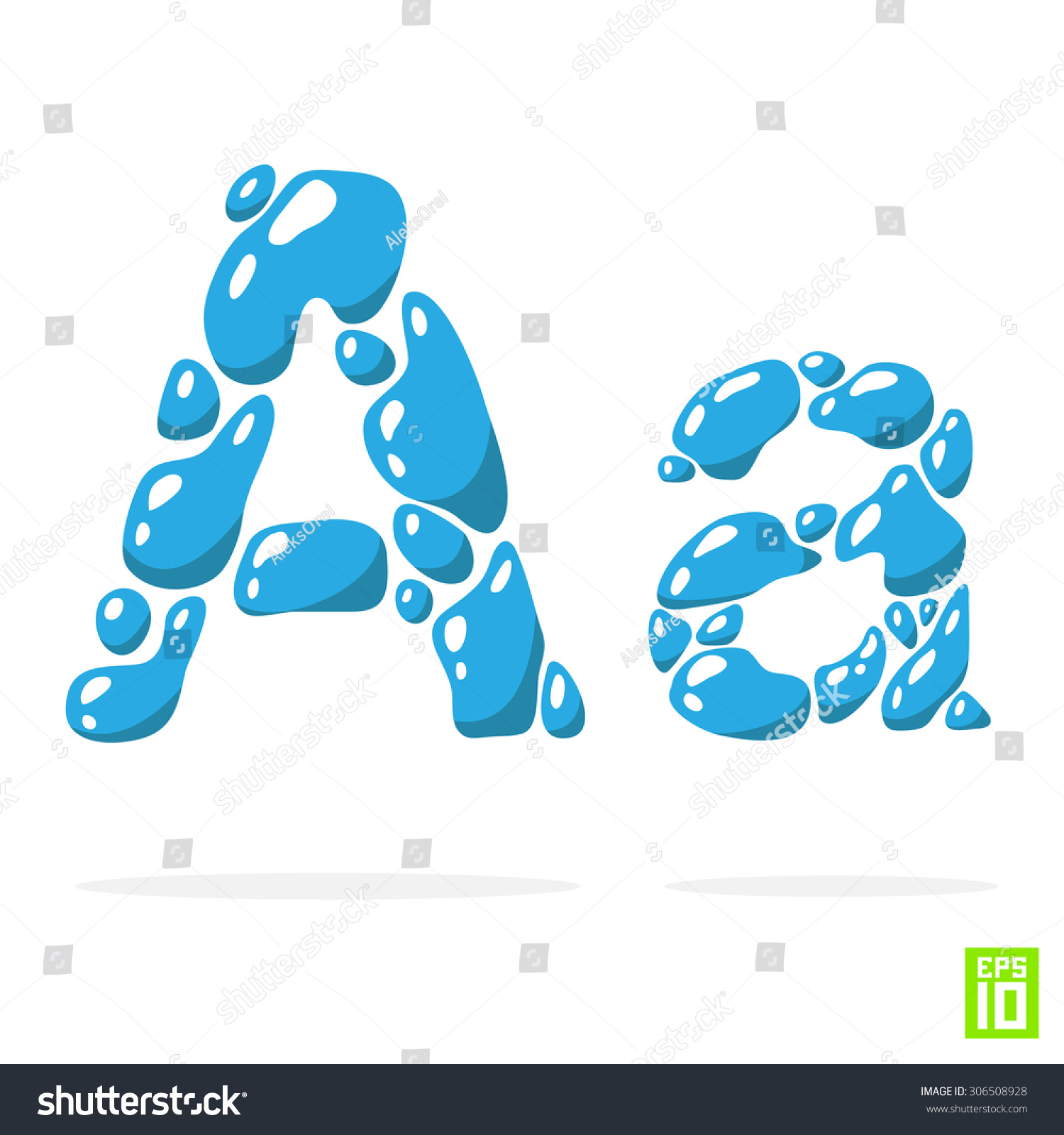 Vector Uppercase Lowercase Letter Highlight Shadow Stock Vector ...