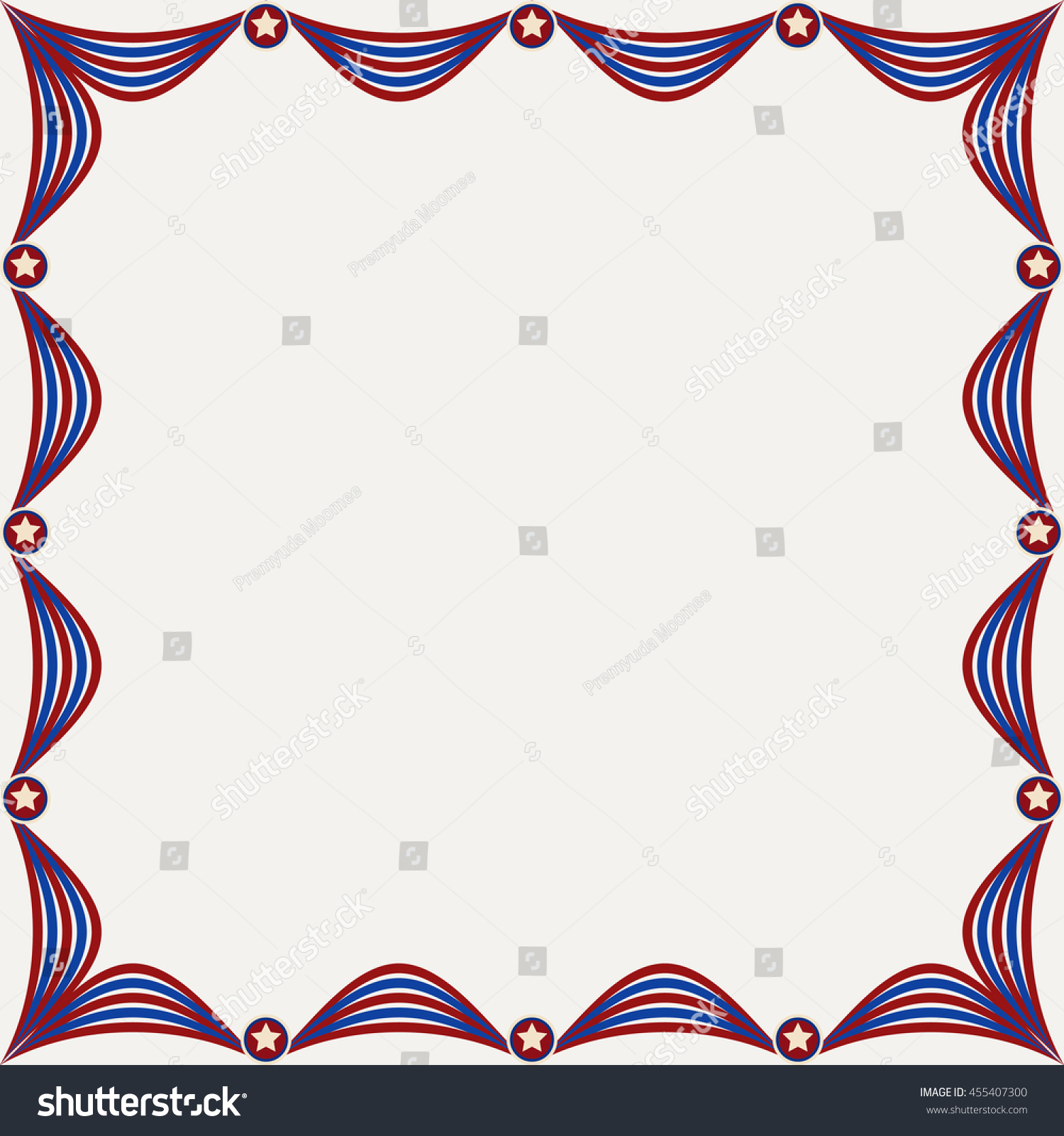 Vector Usa Border Frame On White Stock Vector (Royalty Free) 455407300