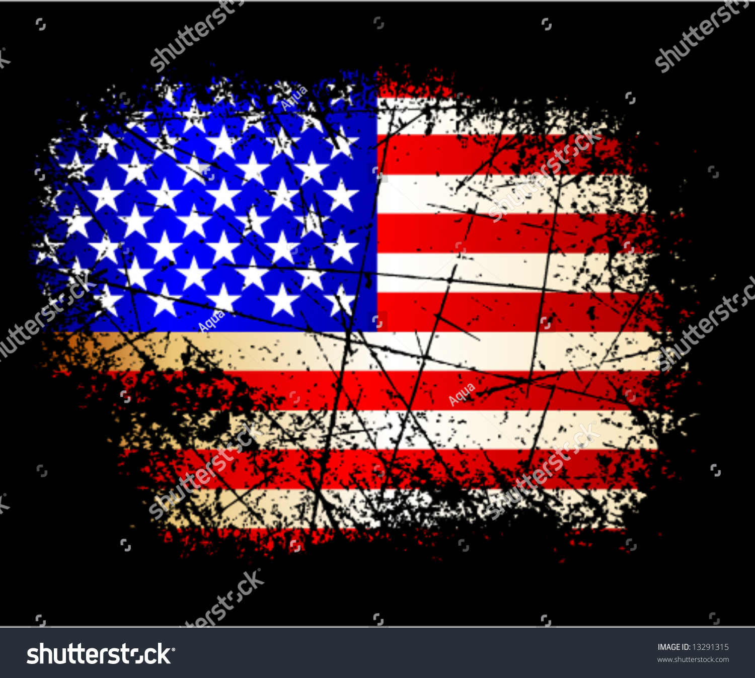 Vector Usa Flag Retro Style Stock Vector (Royalty Free) 13291315