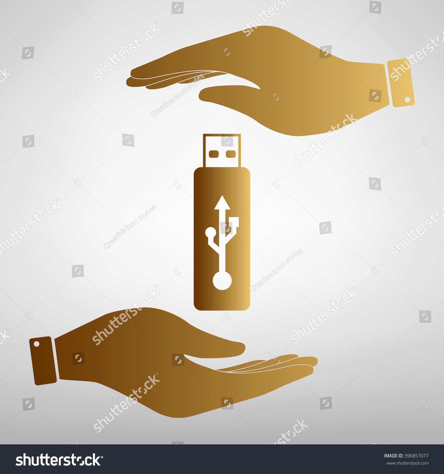 Vector Usb Flash Drive Sign Stock Vector (Royalty Free) 396857077