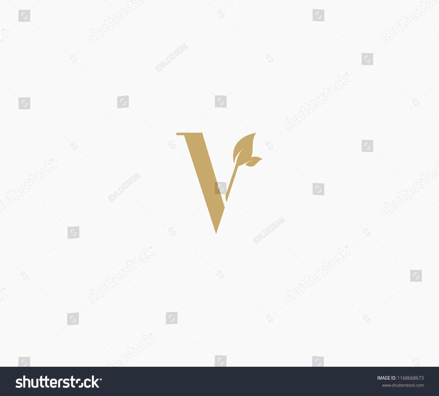 Vector V Letter Leaf Logo Design Stock Vector (Royalty Free) 1168668673