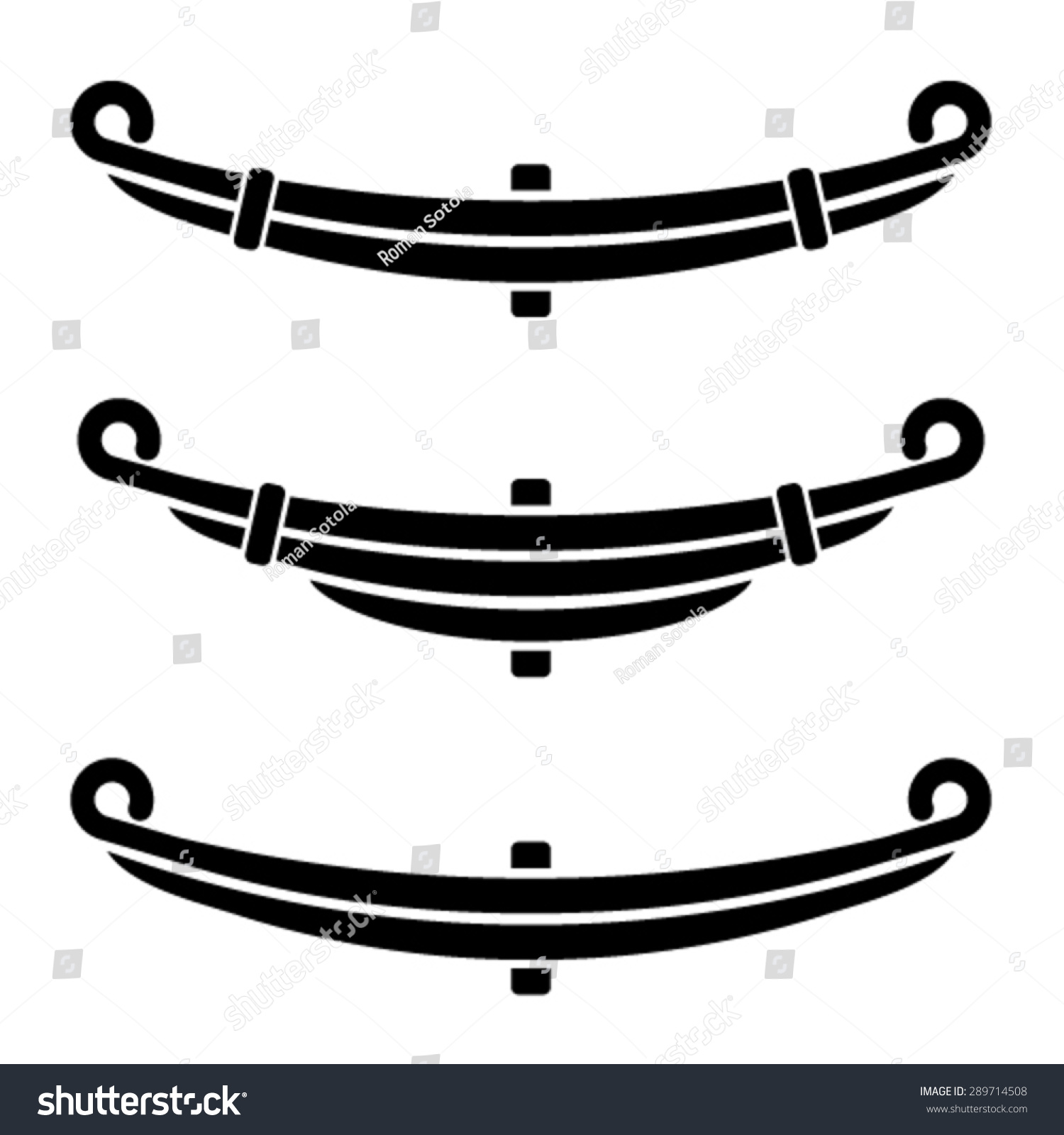 Vector Vehicle Leaf Spring Black Symbols 库存矢量图（免版税）289714508 | Shutterstock
