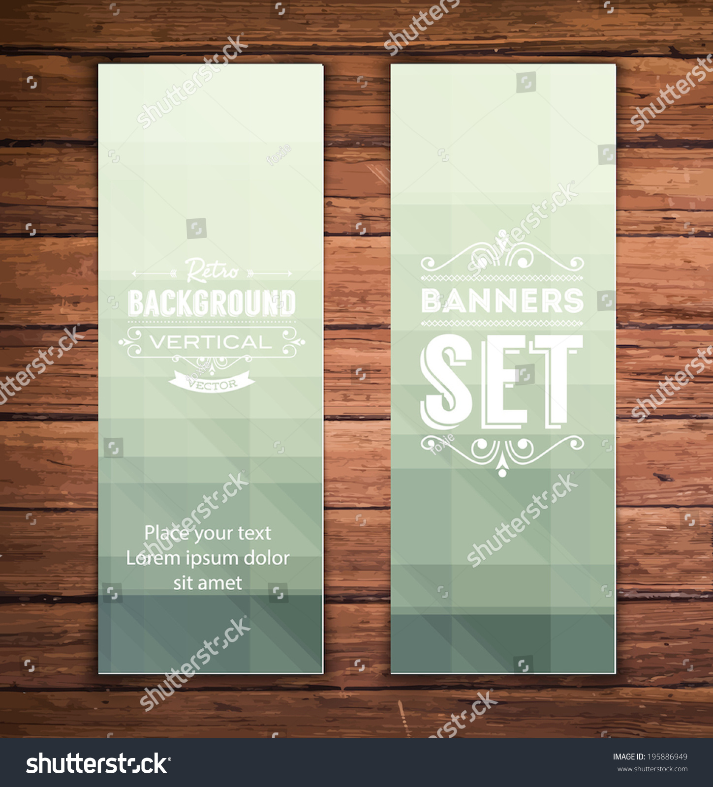 Vector Vertical Banners Subtle Pale Green Stock Vector (Royalty Free ...