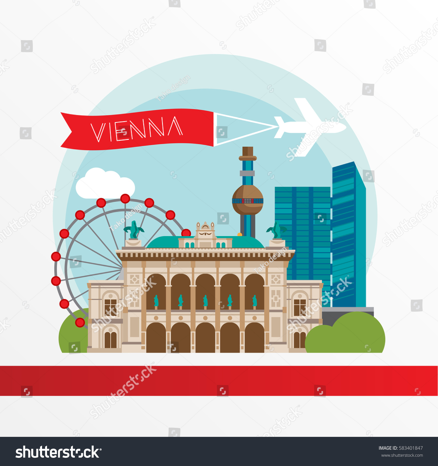 Vector Vienna Austria Skyline Stock Vector 583401847 - Shutterstock