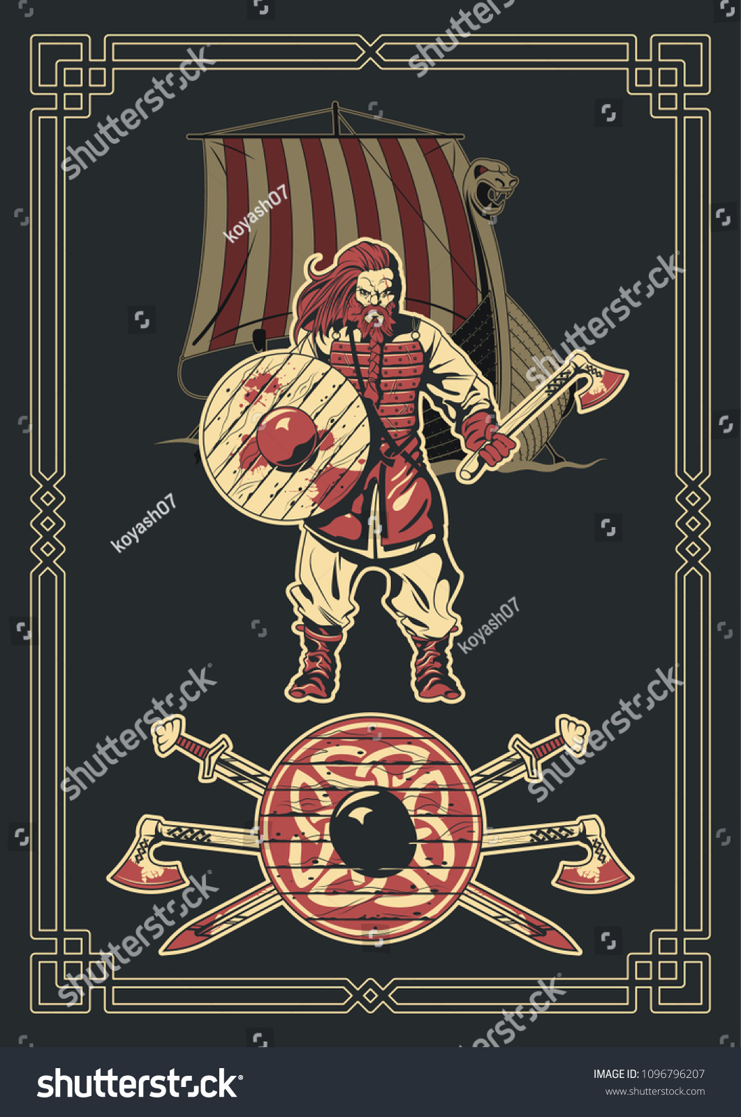 Vector Viking Longship Poster Stock Vector (Royalty Free) 1096796207 ...