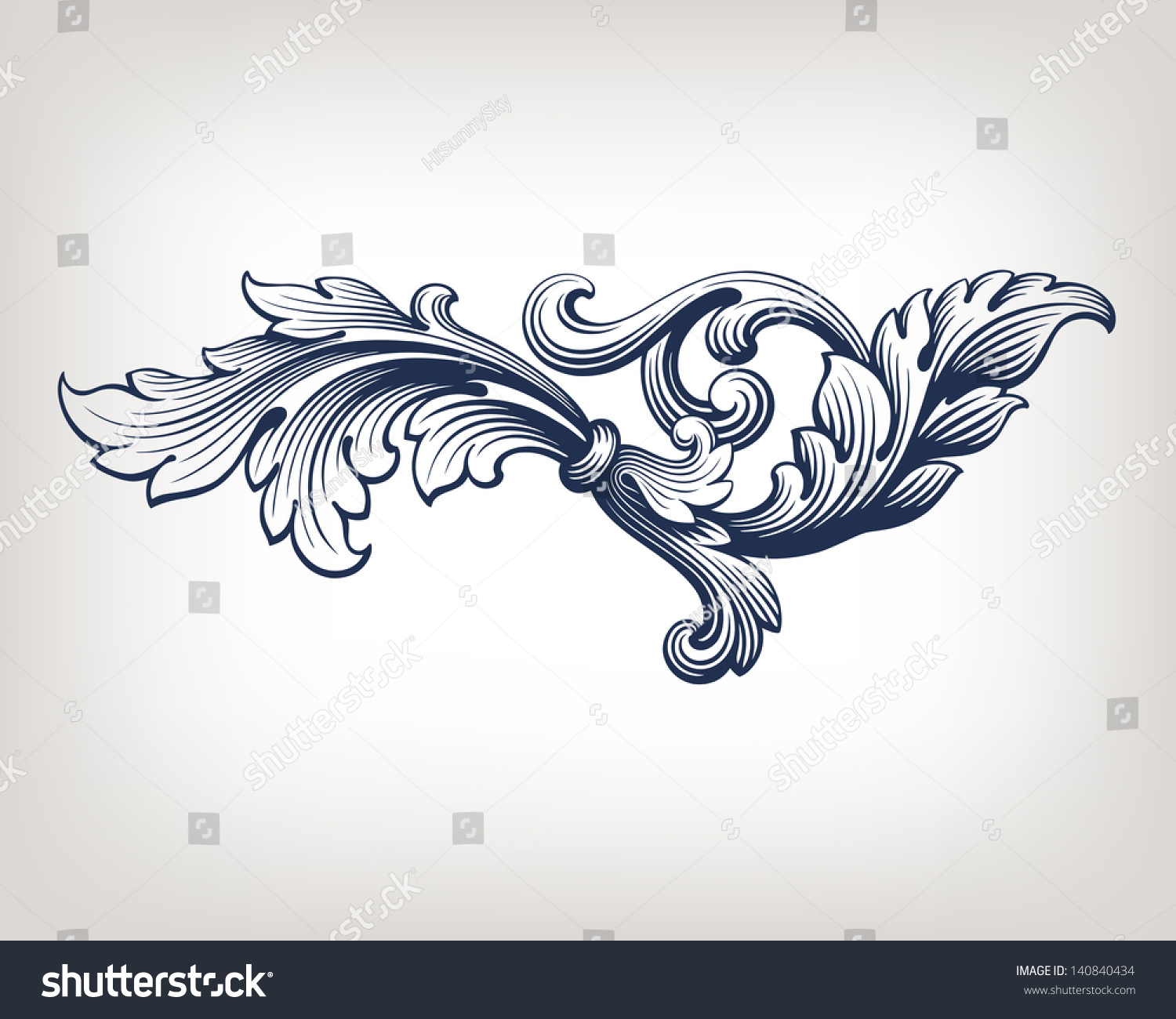 Vector Vintage Baroque Scroll Design Frame Stock Vector 140840434 ...