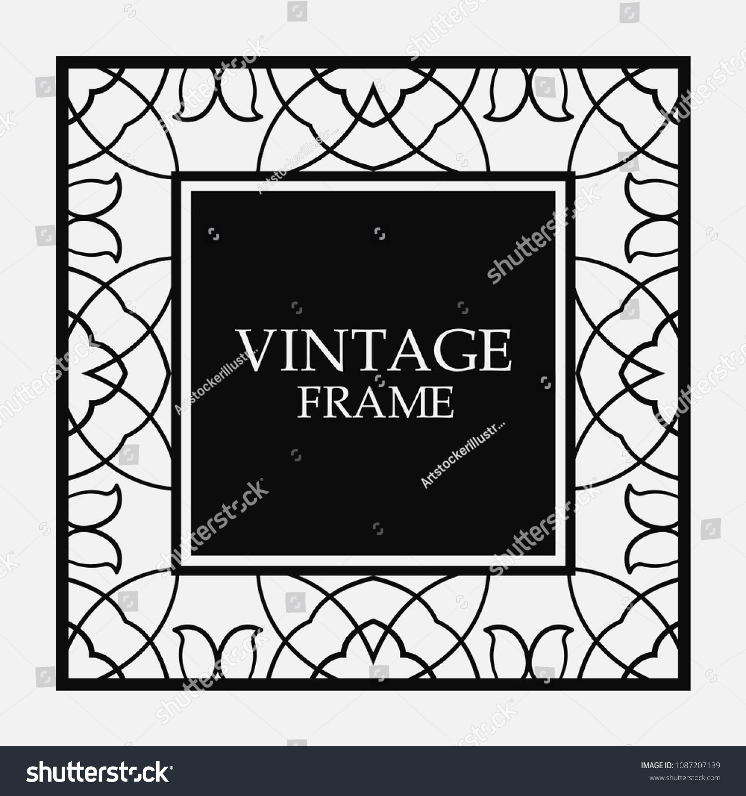 Vector Vintage Border Frame Decorative Design Stock Vector (Royalty ...