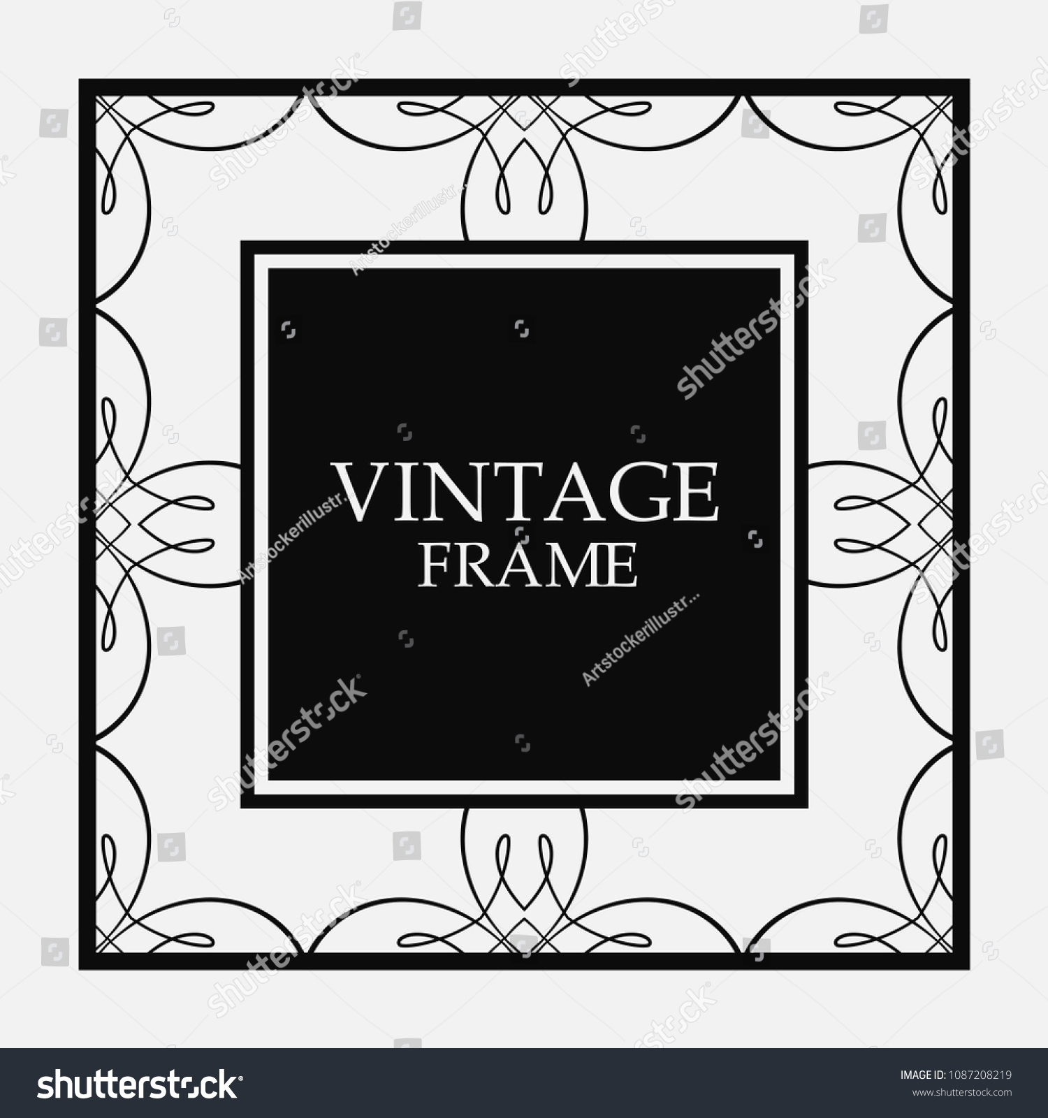 Vector Vintage Border Frame Decorative Design Stock Vector (Royalty ...