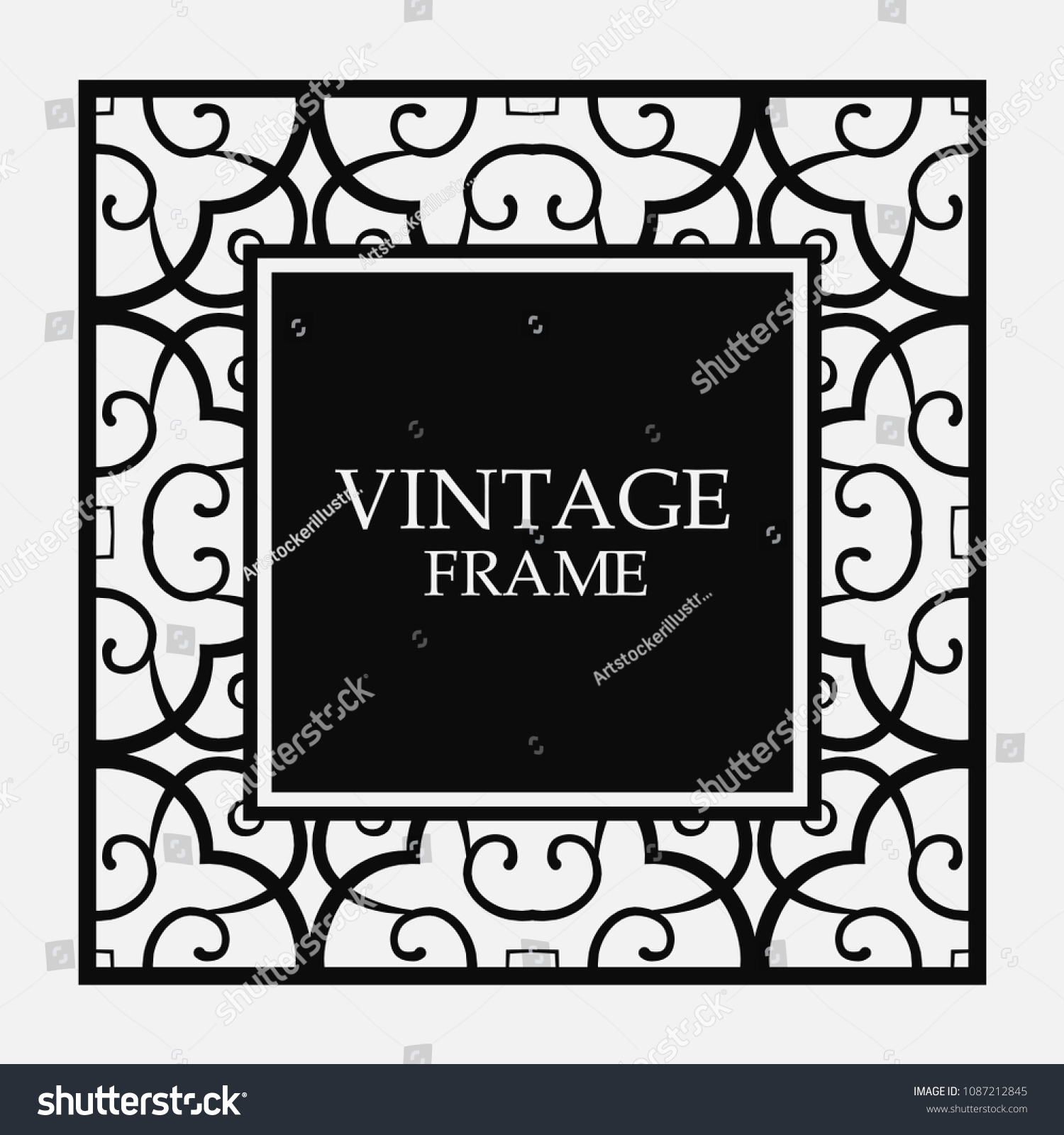 Vector Vintage Border Frame Decorative Design Stock Vector (Royalty ...