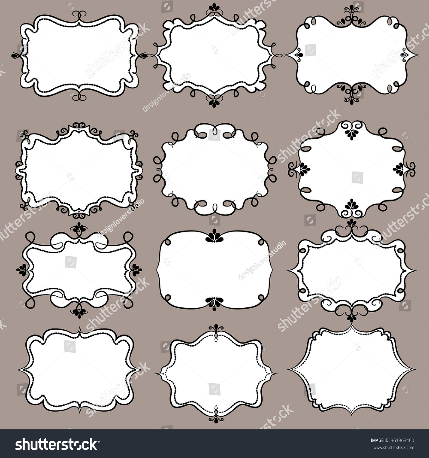 Vector Vintage Frame Frame Silhouettes Stock Vector (Royalty Free ...
